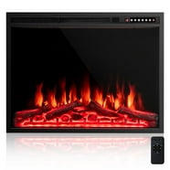 YUKOOL 34" Fireless Electric Fireplace, Semi Flush Mount, Remote ...