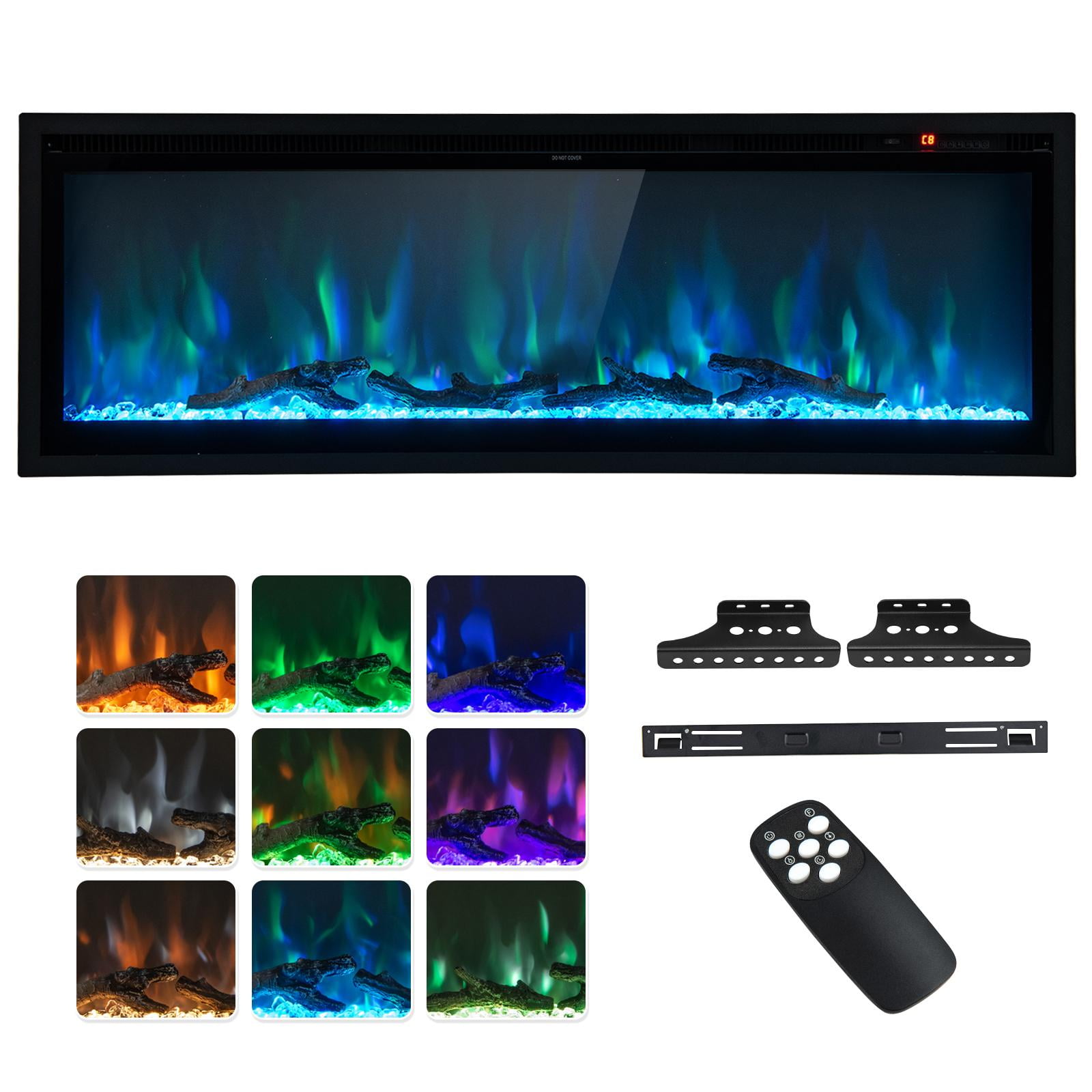 Giantex 36/42/50 Inch Electric Fireplace, Linear Fireplace Insert w ...
