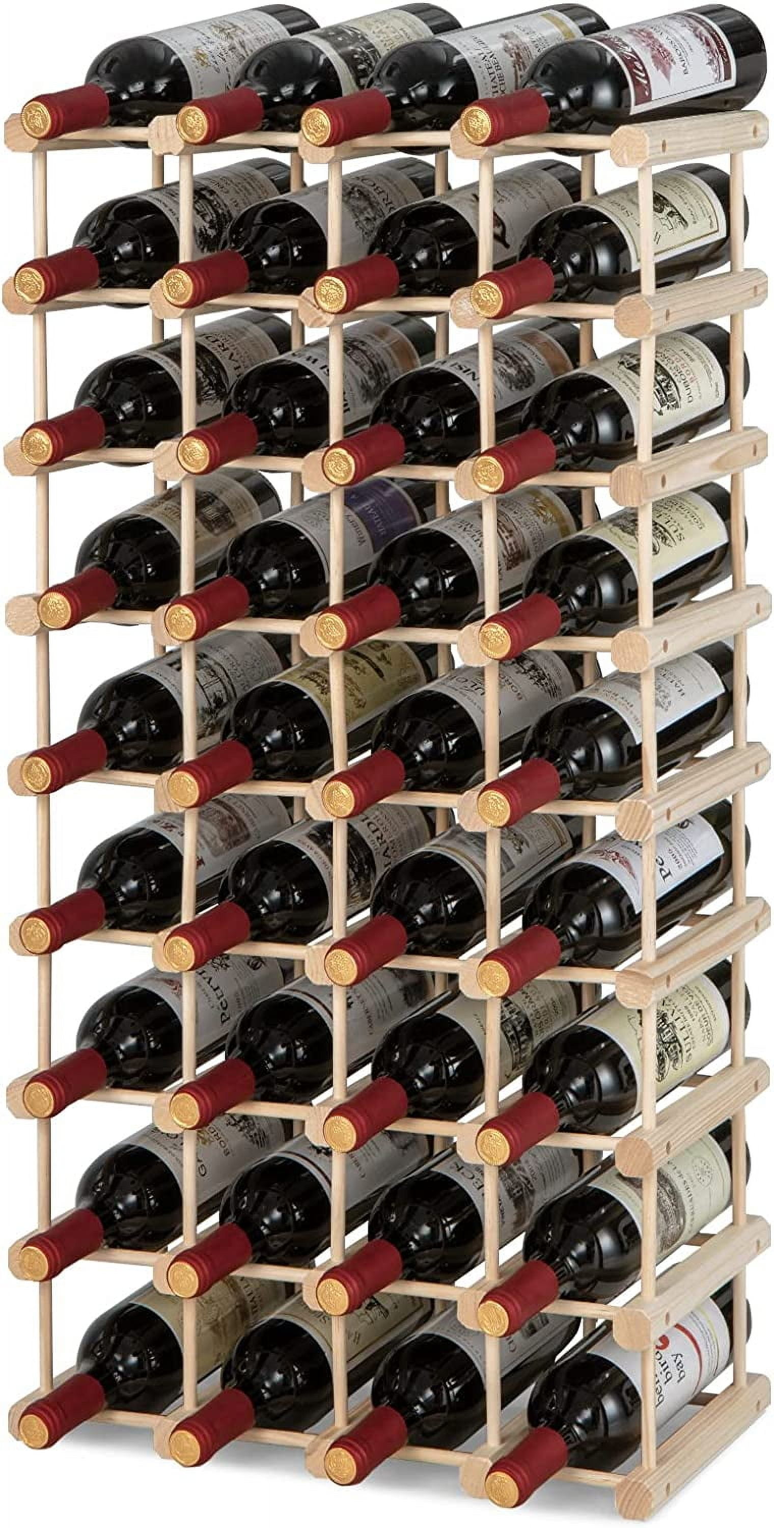 Giantex 36-Bottle Wine Rack Freestanding Floor - Wooden 5-Tier ...