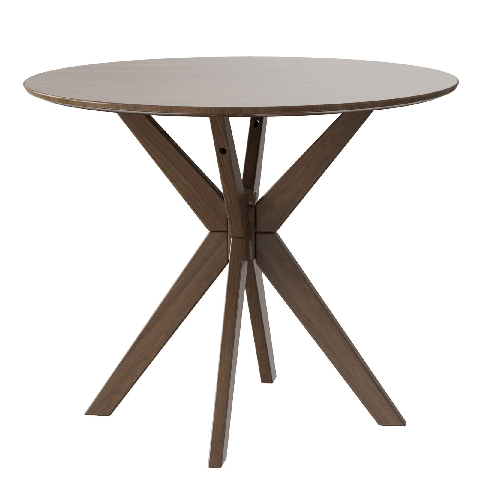 Giantex 36" Round Wood Dining Table, Farmhouse Kitchen Table w ...