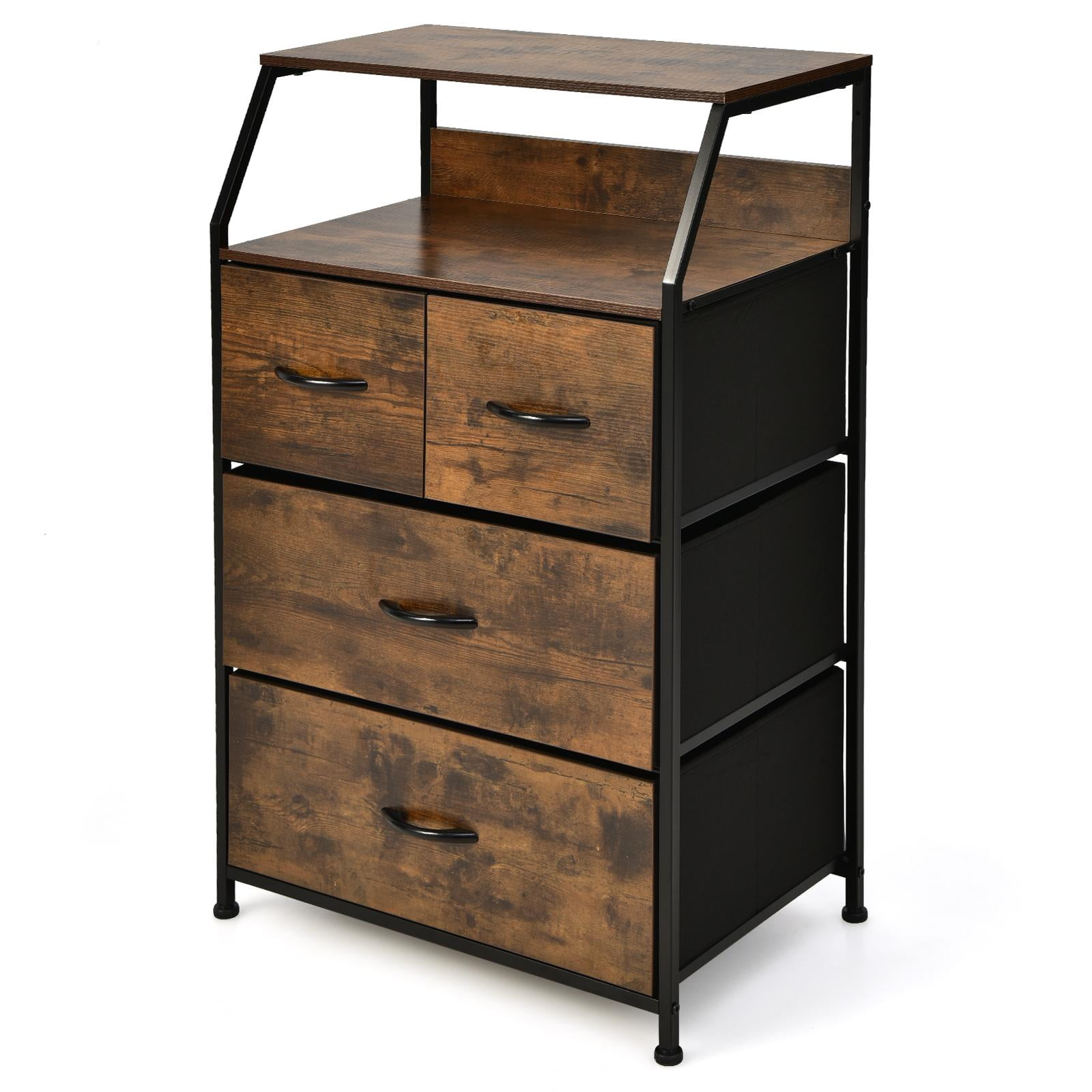 Giantex 4-Drawer Dresser w/Shelf, Free Standing Floor Storage Chest w ...