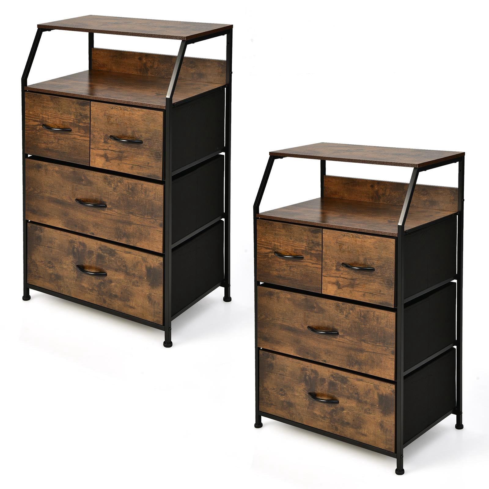 Giantex 4-Drawer Dresser w/Shelf, Free Standing Floor Storage Chest w ...