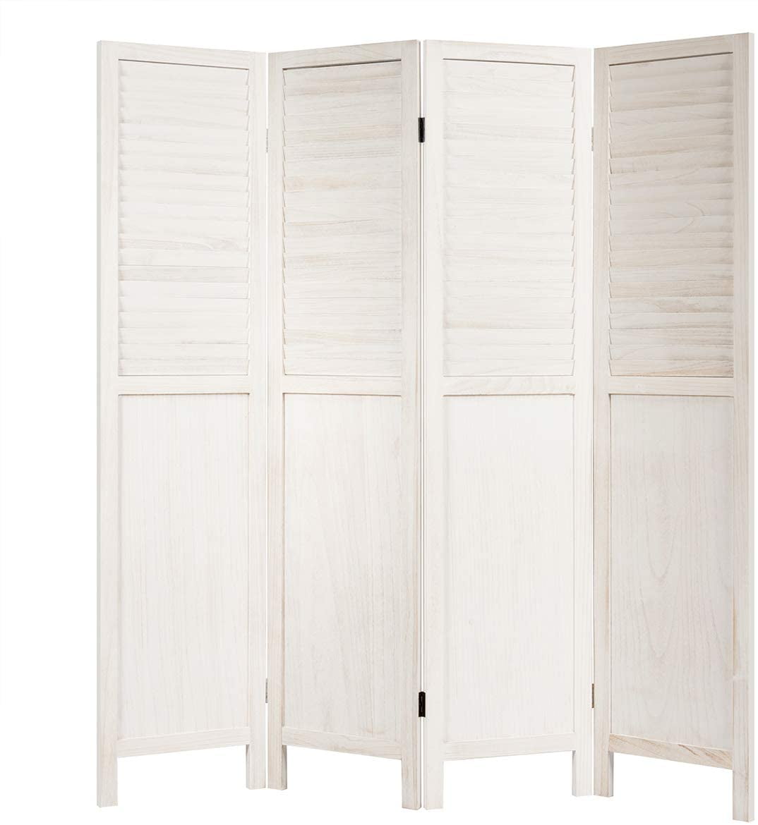 Giantex 4 Panel 5.6 ft Wooden Room Divider, Portable Partition Screen ...