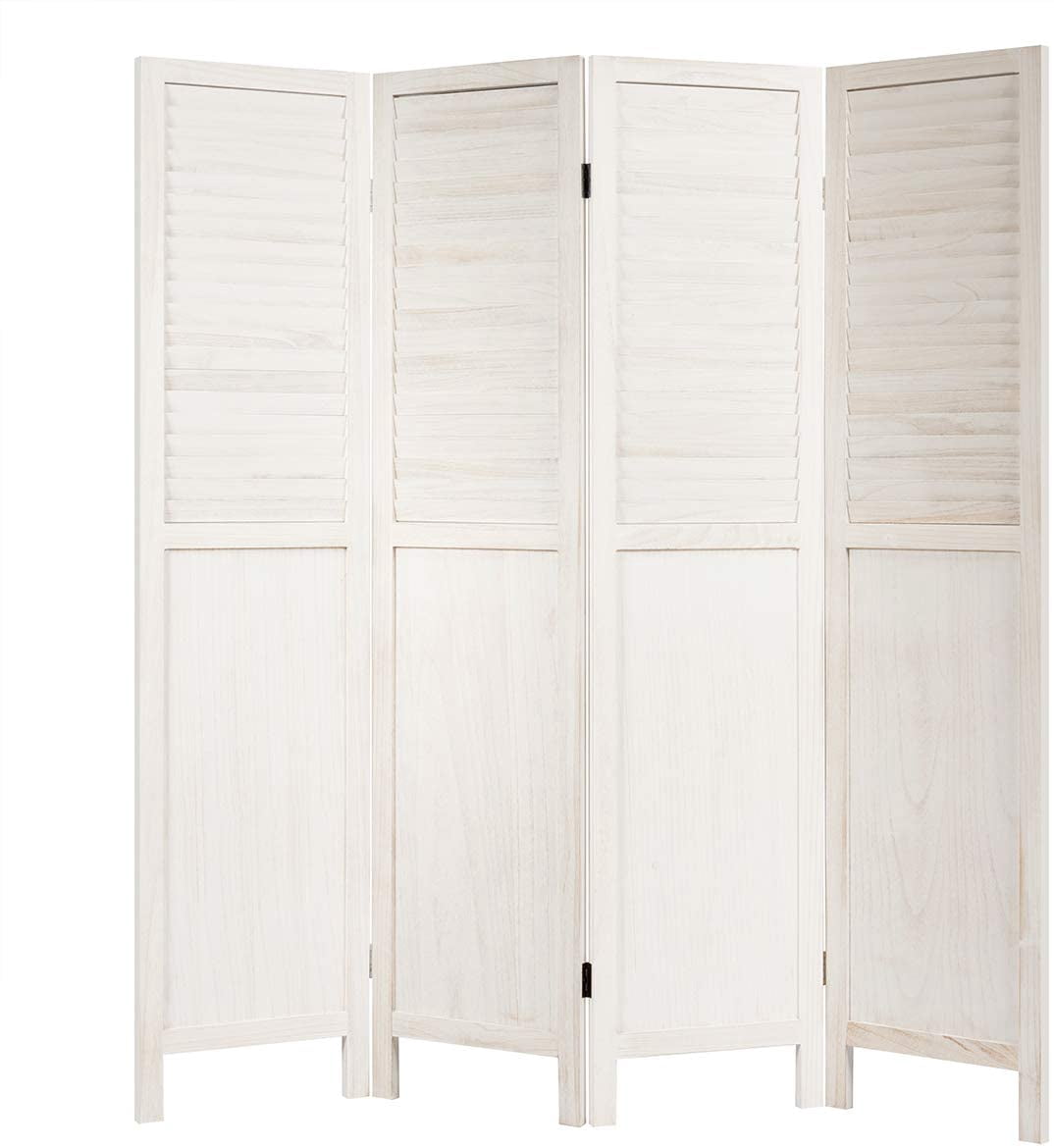 Giantex 4 Panel 5.6 ft Wooden Room Divider, Portable Partition Screen ...