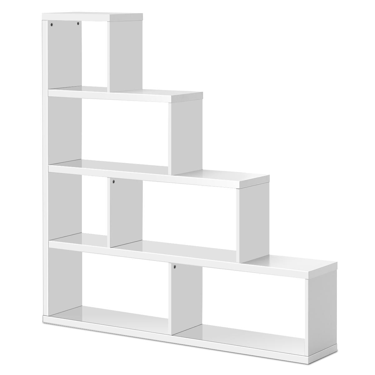 Giantex L-Shaped Bookshelf, 10 Shelves w/6 Cubes, Space-Saving Display ...
