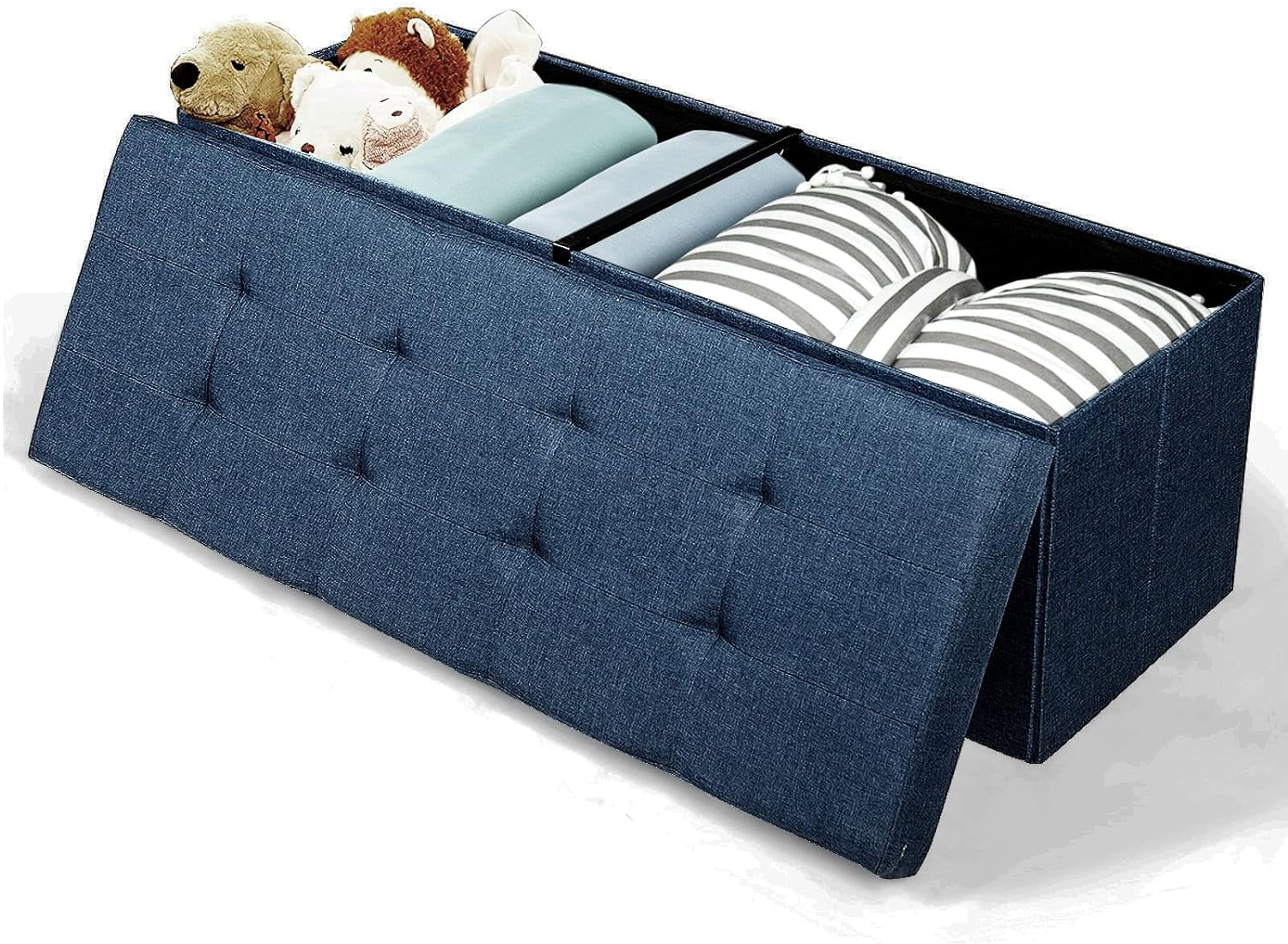 Giantex 43.5” Folding Storage Ottoman Bench, Storage Chest Box w ...
