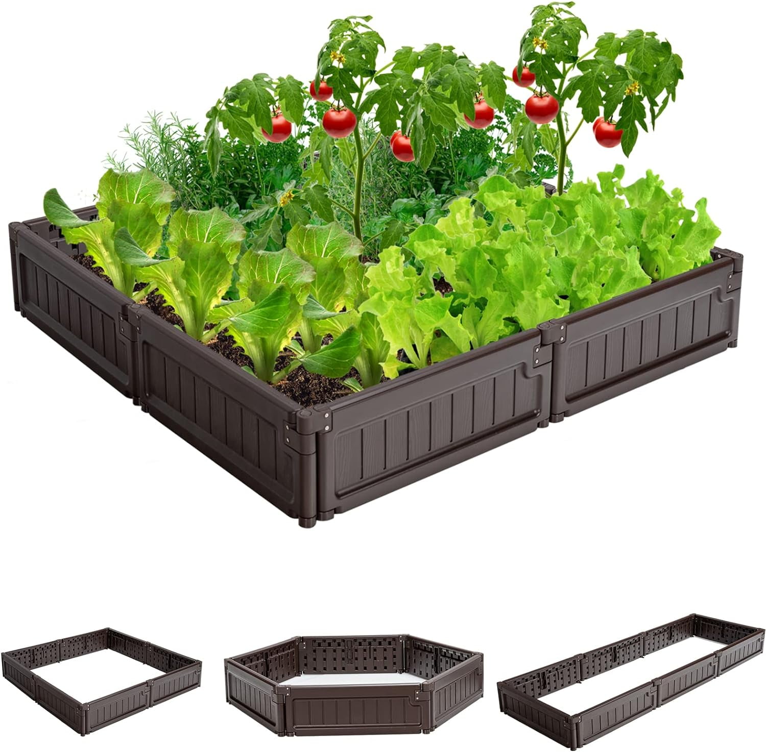 Giantex 4x4 Ft Planter Raised Bed, Octagon Garden Bed for Vegetable ...
