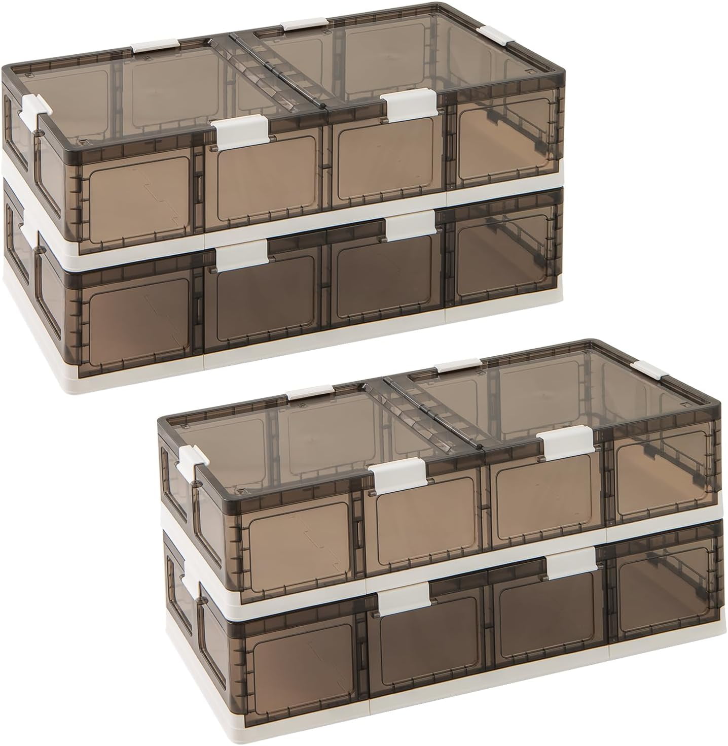 Giantex 53Gal Under Bed Storage Containers, 4 Pack Stackable Rolling ...
