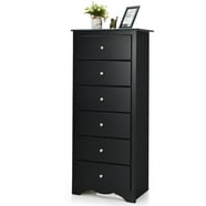 Gymax 6-Drawer Wooden Chest Dresser for Bedroom Clothes Storage, Slim, Grey - Walmart.com