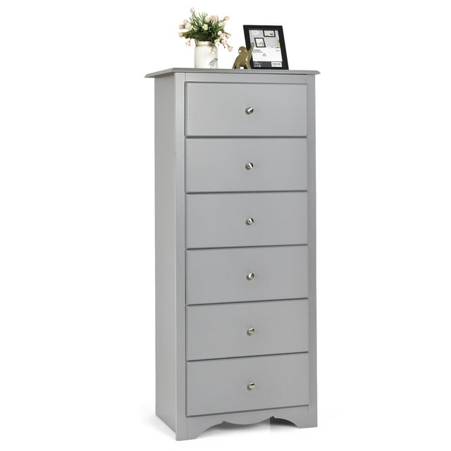 Giantex 6-Drawer Wooden Dresser, Bedroom Storage Cabinet, Clothes ...