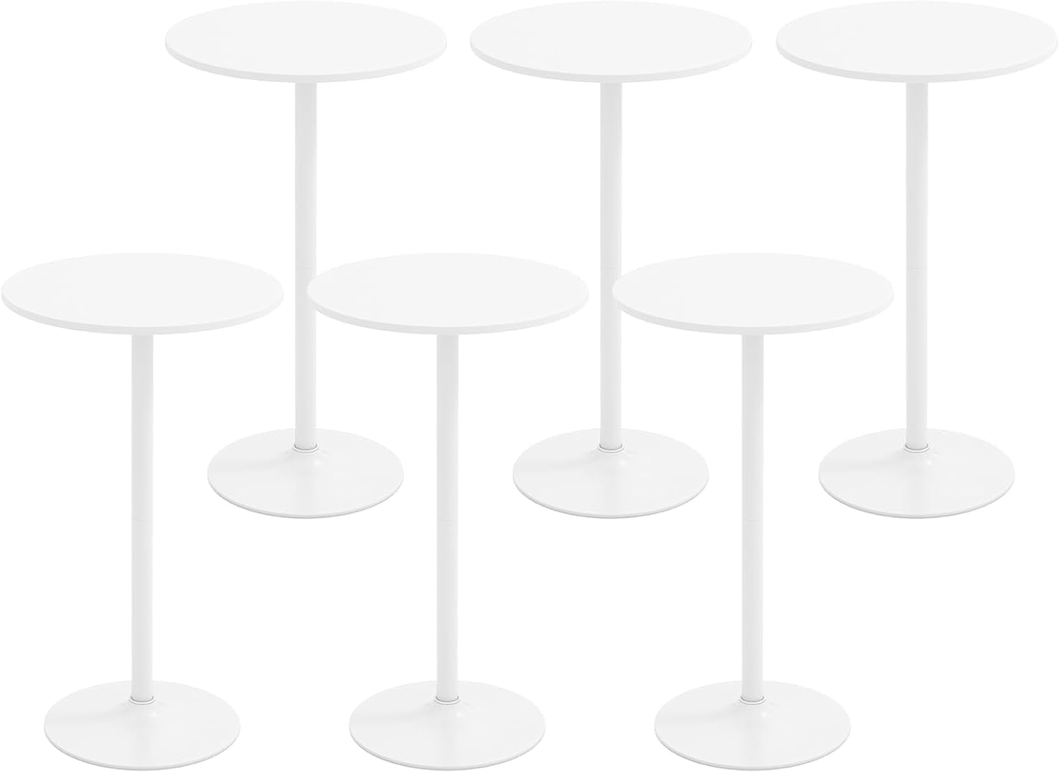Giantex 6-Pack 2-in-1 Bar Table with Detachable Pole, Metal Base, 24 ...
