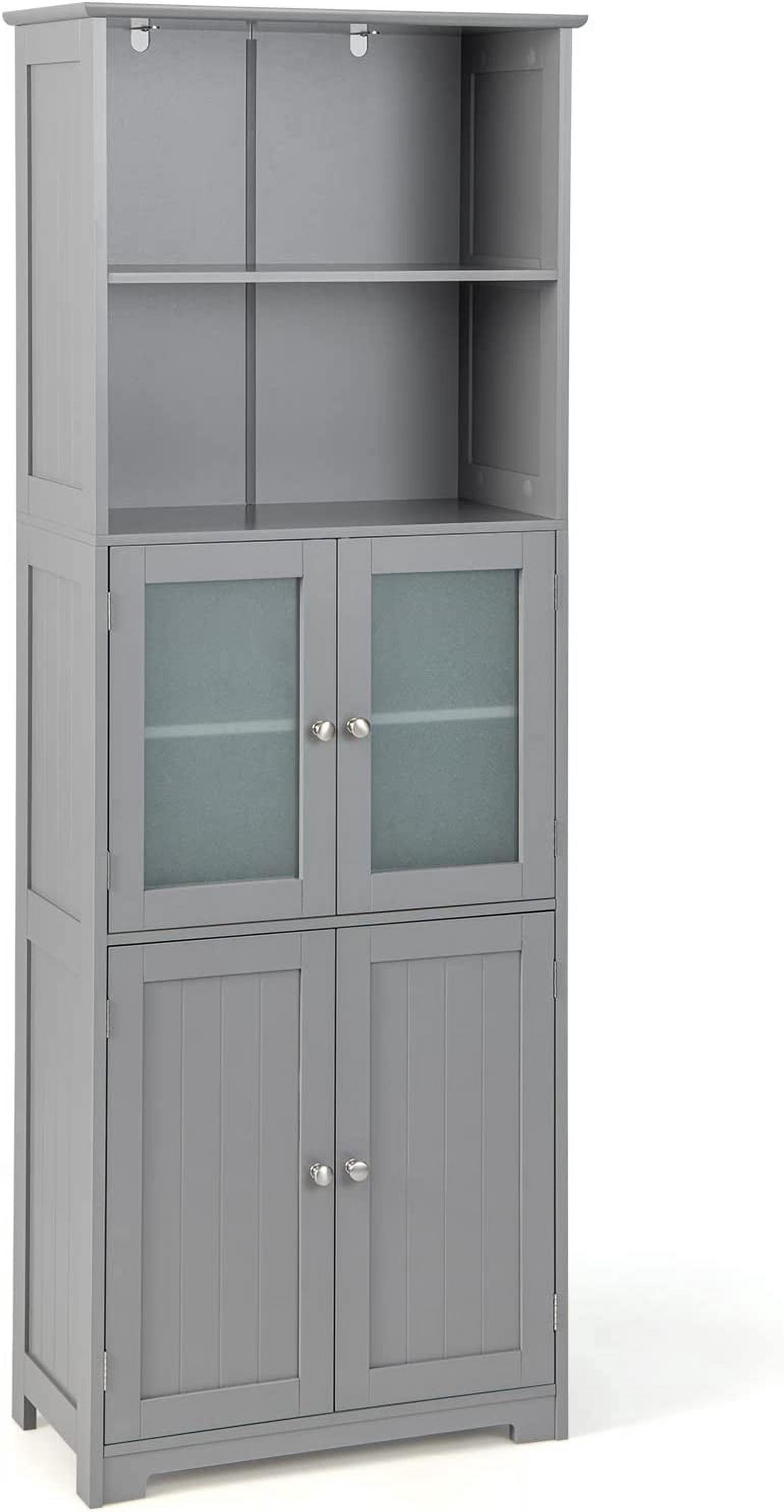 Giantex 64" Tall Bathroom Storage Cabinet, Freestanding Kitchen Pantry ...