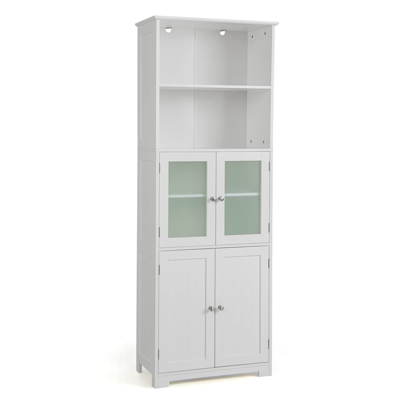 Giantex 64" Tall Bathroom Storage Cabinet, Freestanding Kitchen Pantry ...