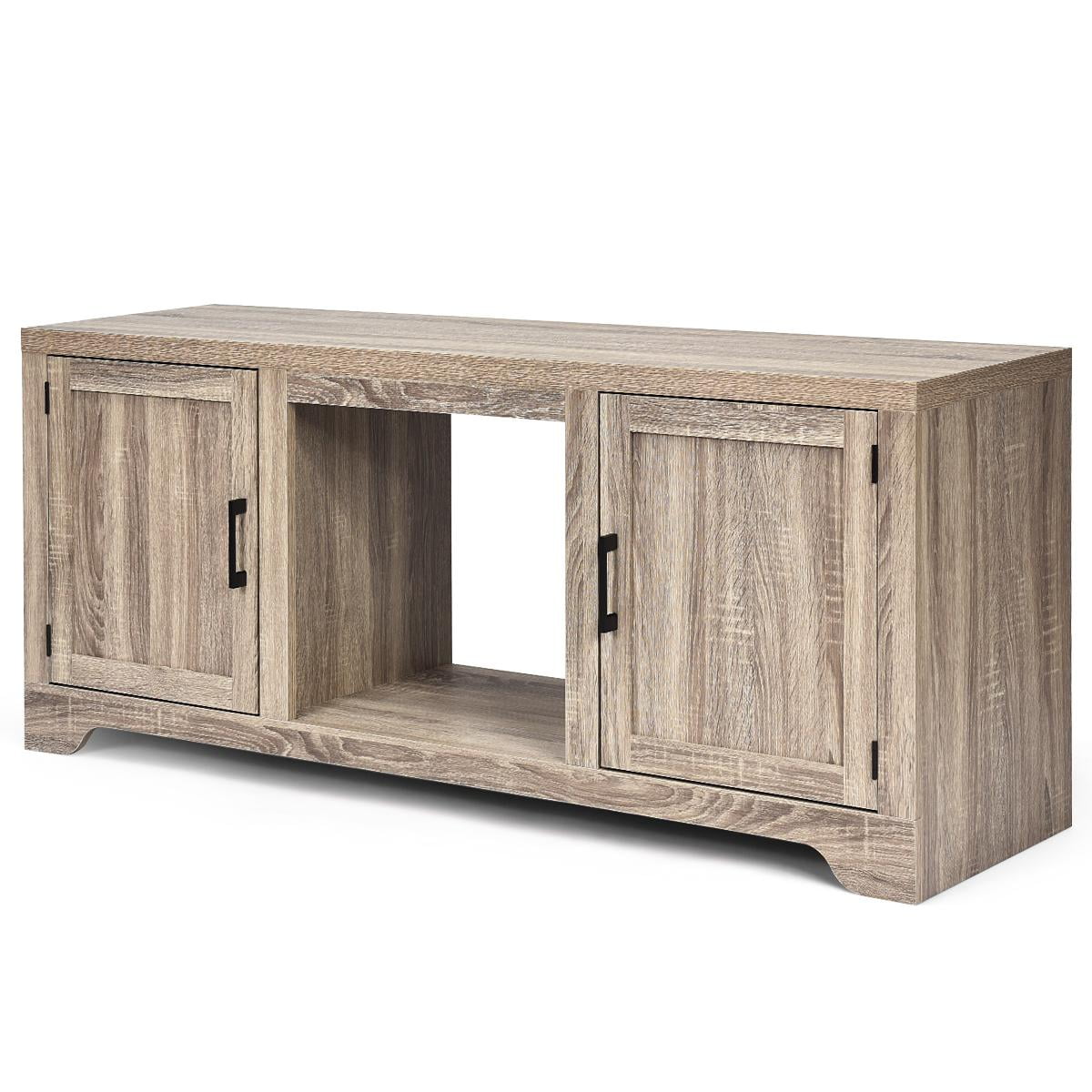 Giantex 65” Fireplace TV Stand, Wooden Storage Cabinet Console ...