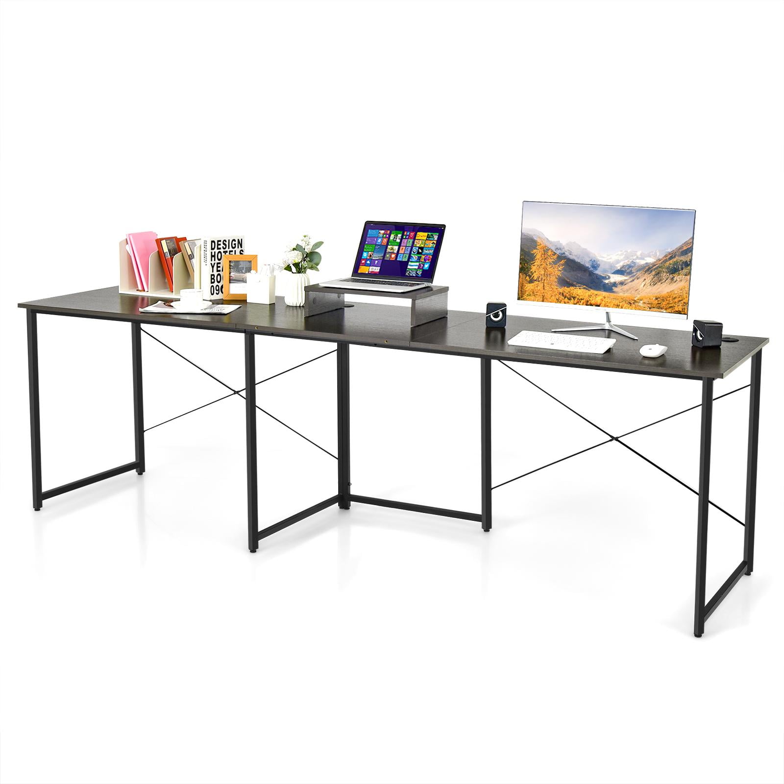 Giantex 95 Inch Reversible Corner Desk, L-Shaped Computer Desk w ...