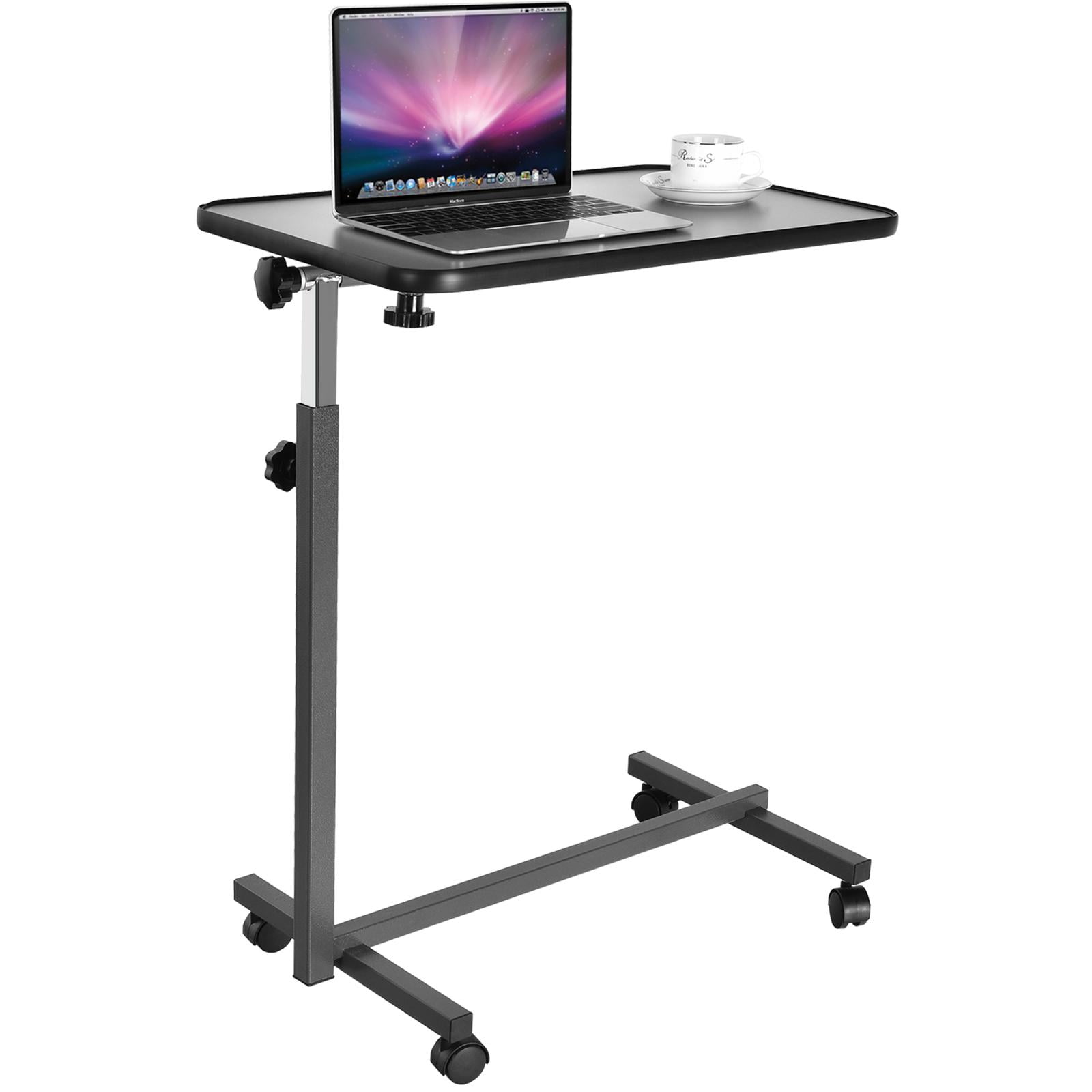 Giantex Adjustable Height Overbed Table with Wheels, Medical Bedside ...