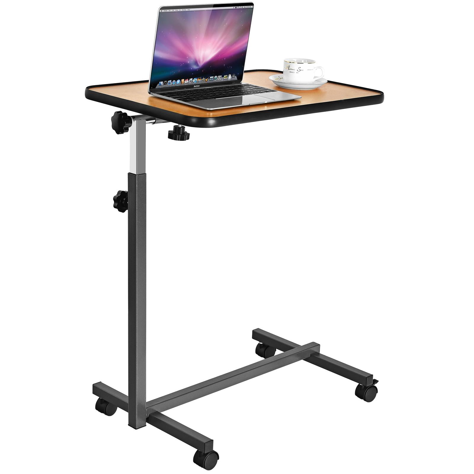 Giantex Adjustable Height Overbed Table, Rolling Bedside Table with ...