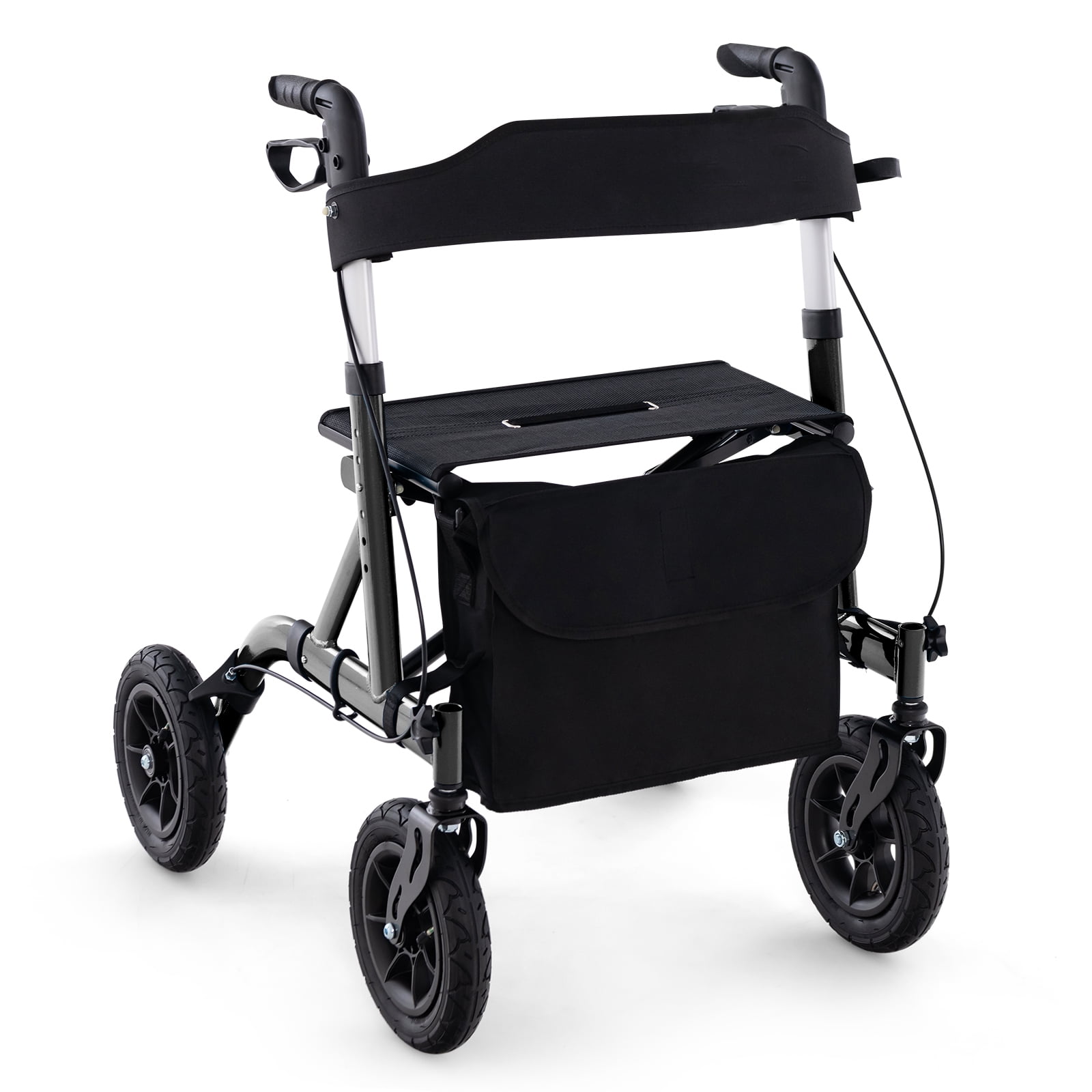 Giantex All-Terrain Rollator Walker w/ Pneumatic Tires, Foldable ...