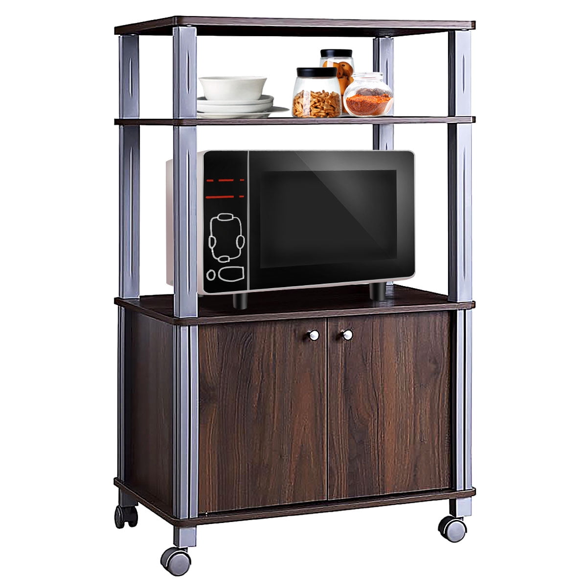 Giantex Bakers Rack, Versatile Microwave Oven Stand with Storage ...