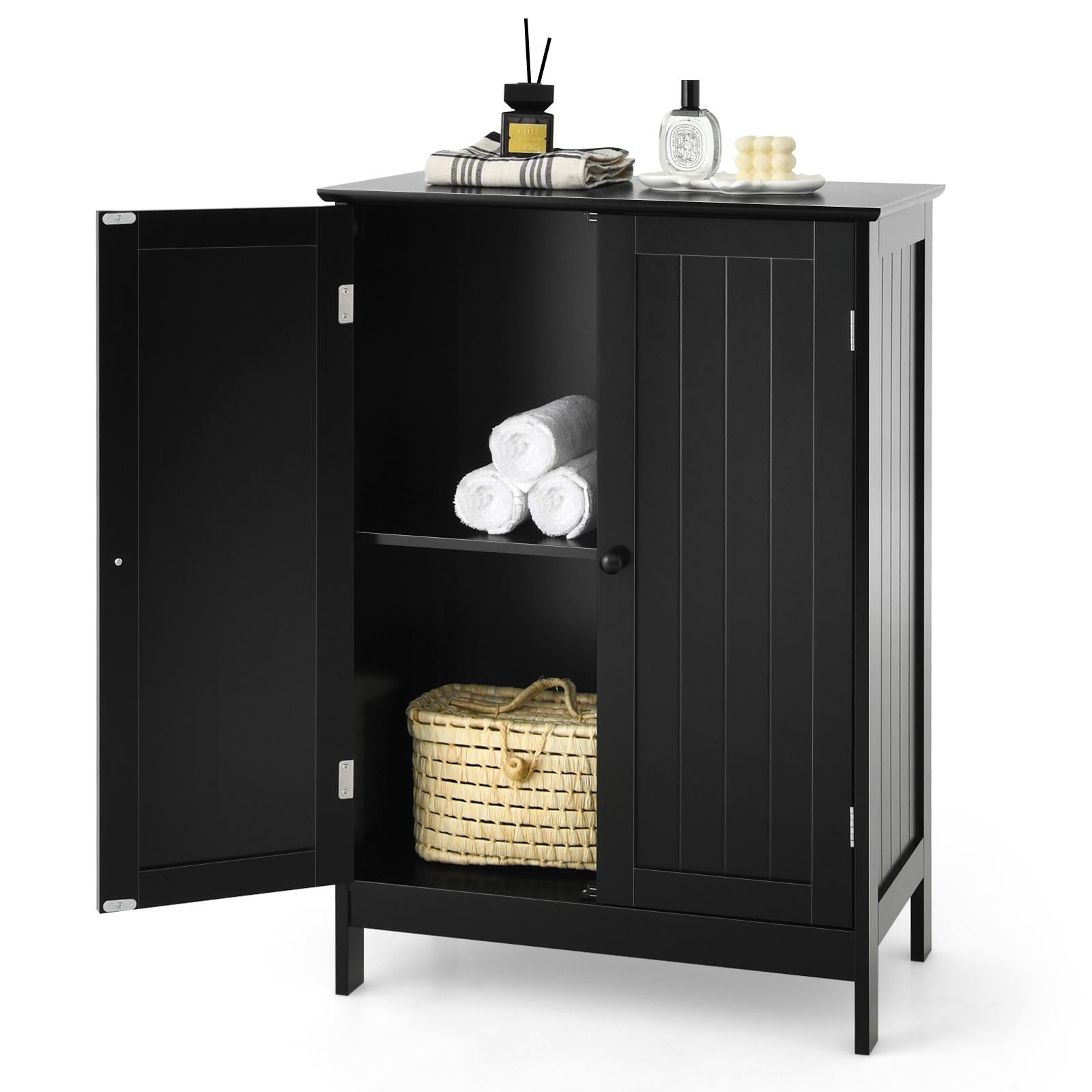 Giantex Freestanding Wooden Bathroom Floor Cabinet with Double Doors ...