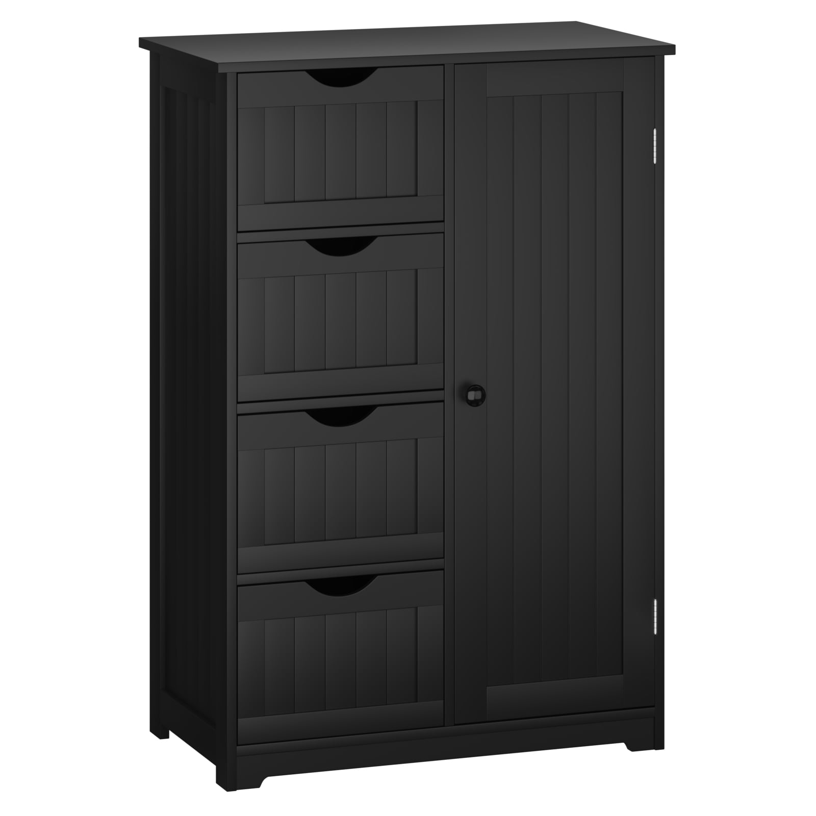 Giantex Bathroom Floor Cabinet Wooden with 1 Door & 4 Drawer, Free ...