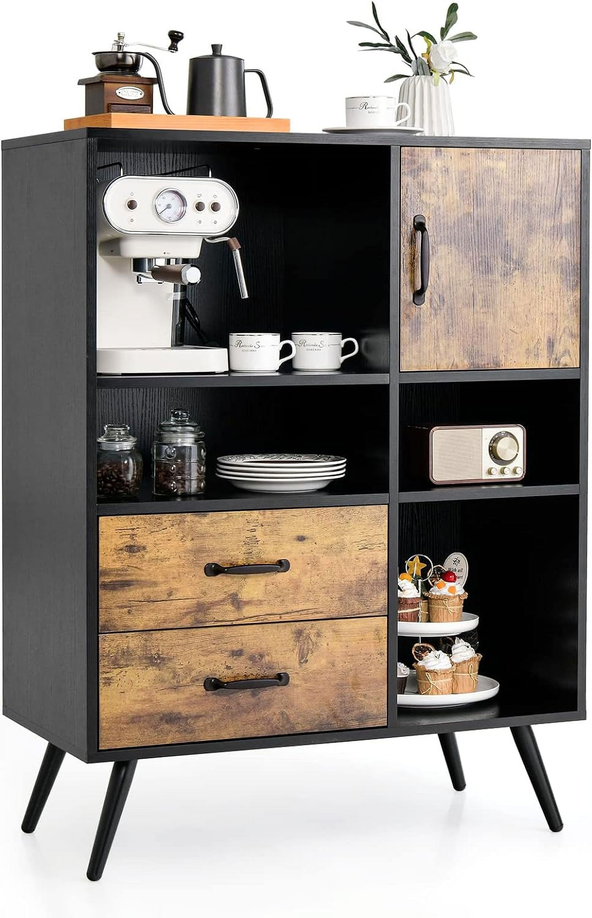 Giantex Buffet Cabinet with Storage, Industrial Kitchen Sideboard with ...