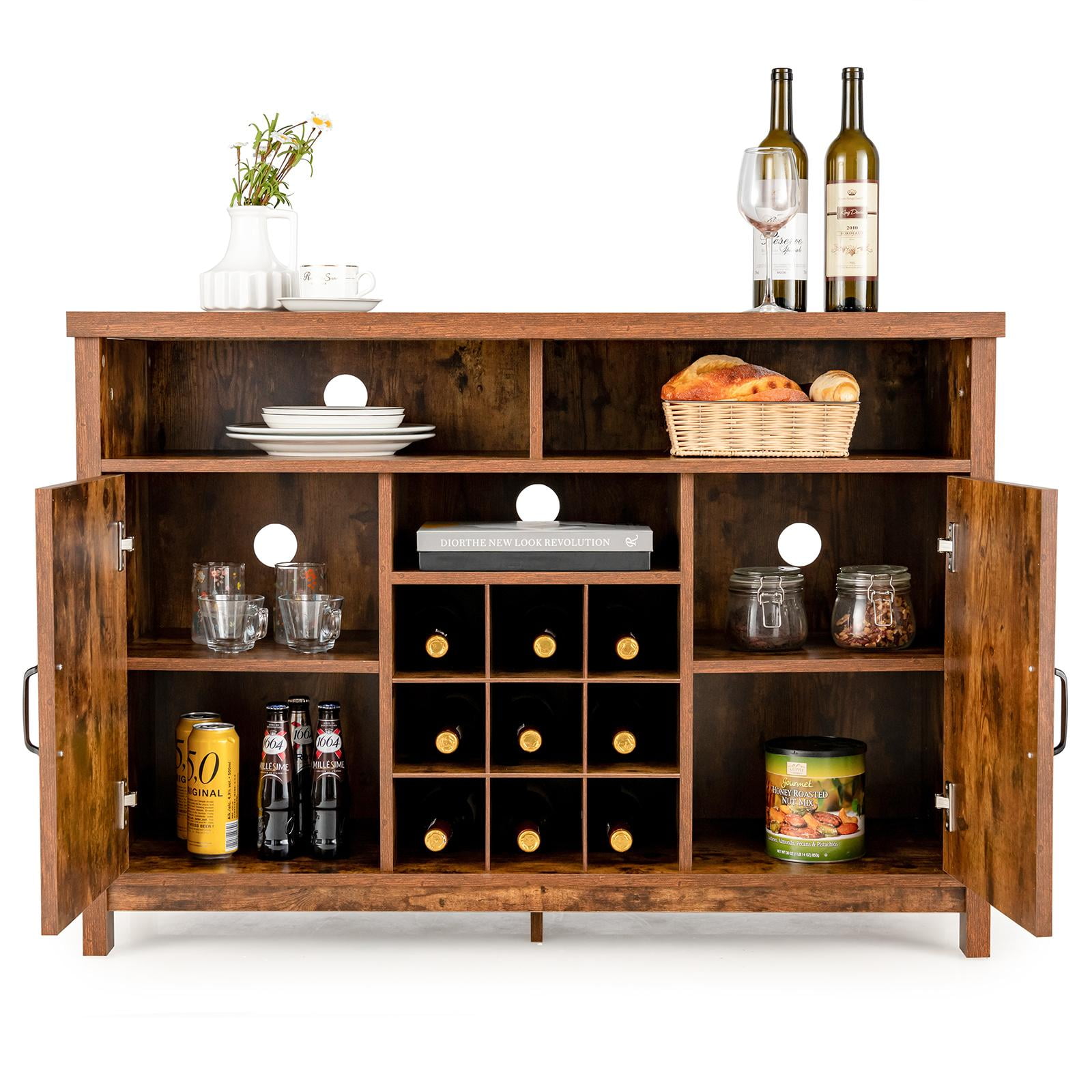 Giantex Buffet Cabinet w/Storage, Kitchen Sideboard w/Removable Wine ...