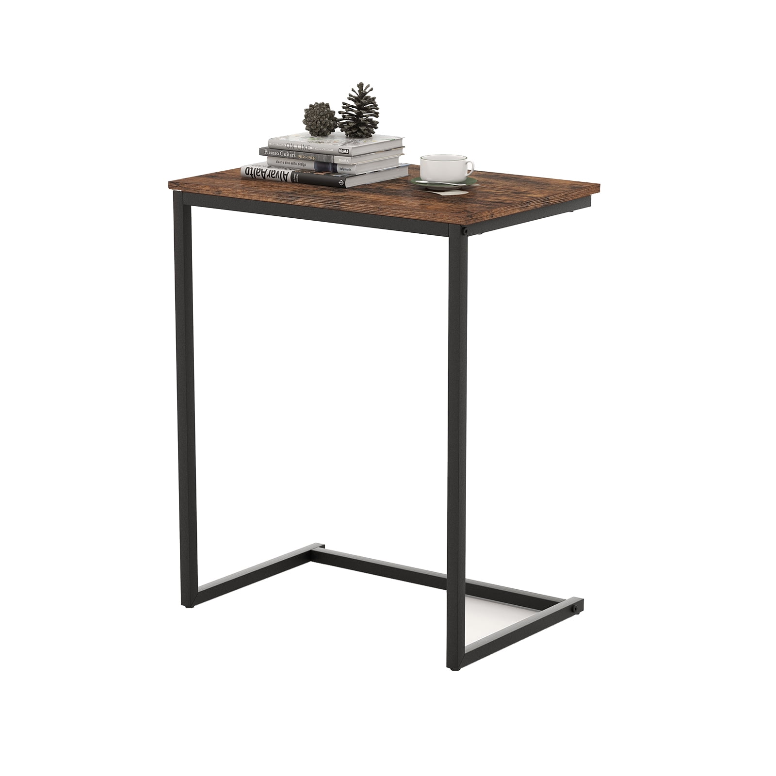 Giantex C Shaped End Table, Slide-Under Couch Table for Laptop Coffee ...