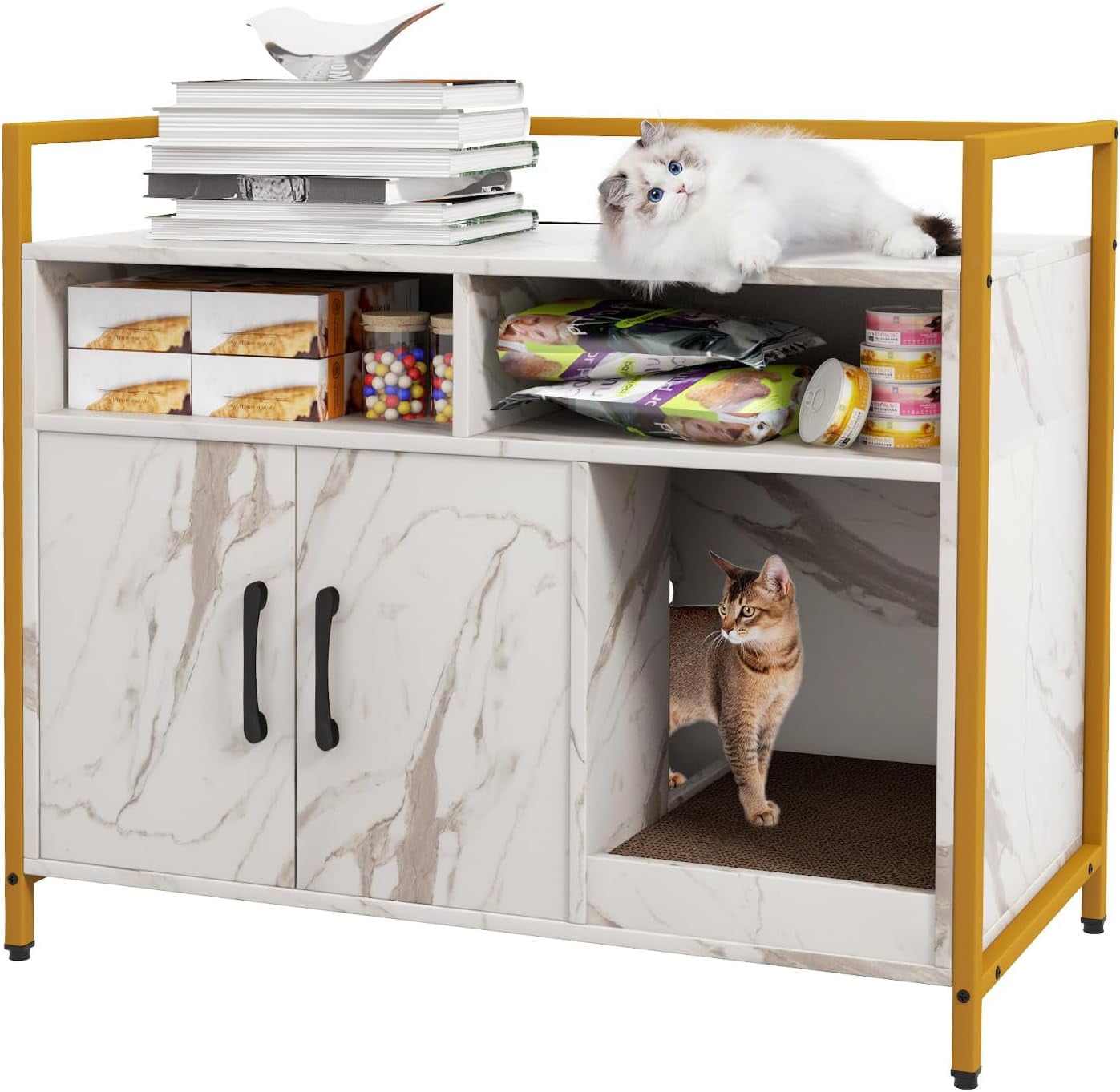 Giantex Cat Litter Box Enclosure - Cat Washroom Hidden Furniture with ...