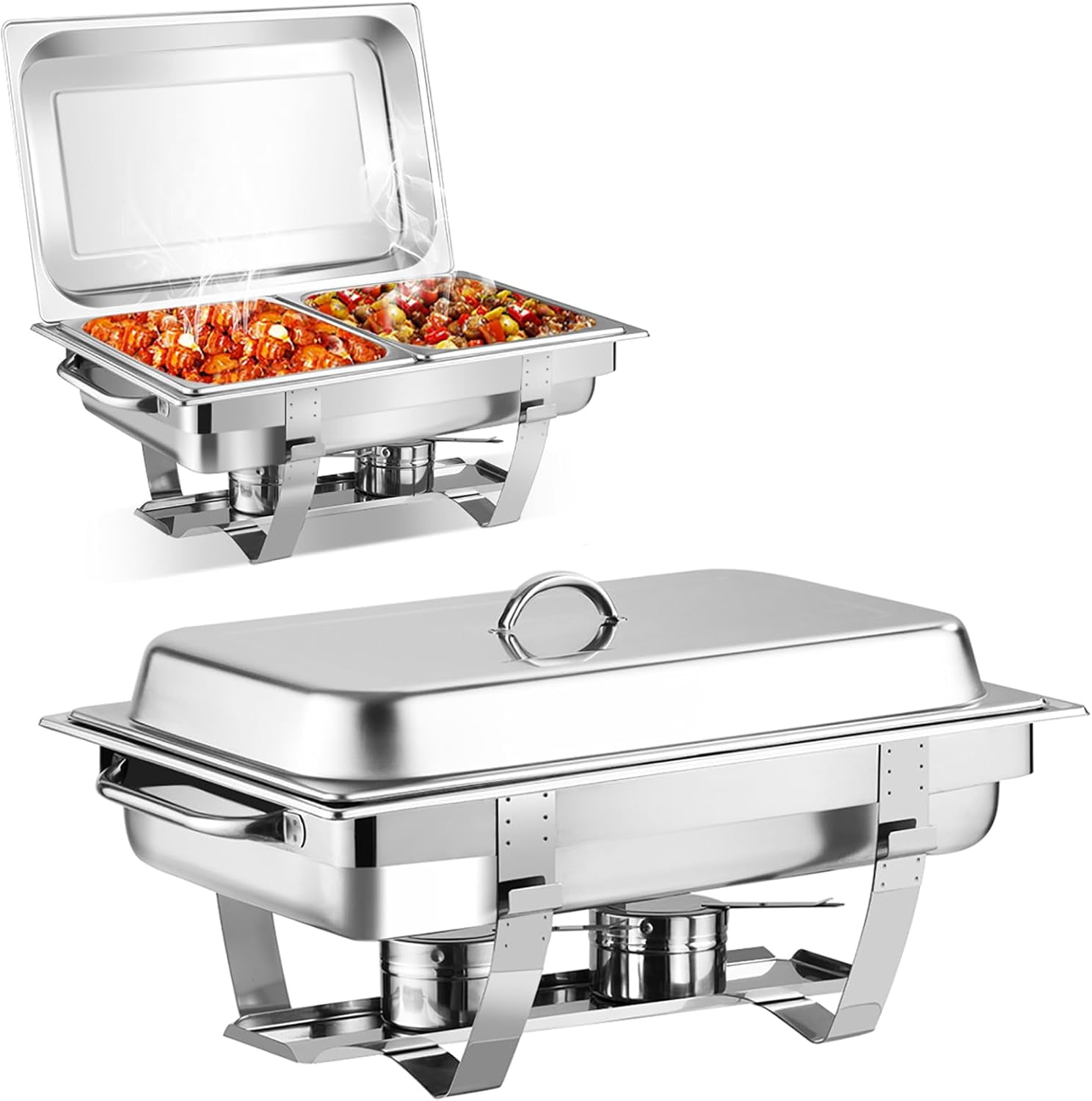 Giantex Chafing Dishes - 2 Pack 9 Qt Stainless Steel Buffet Dish ...