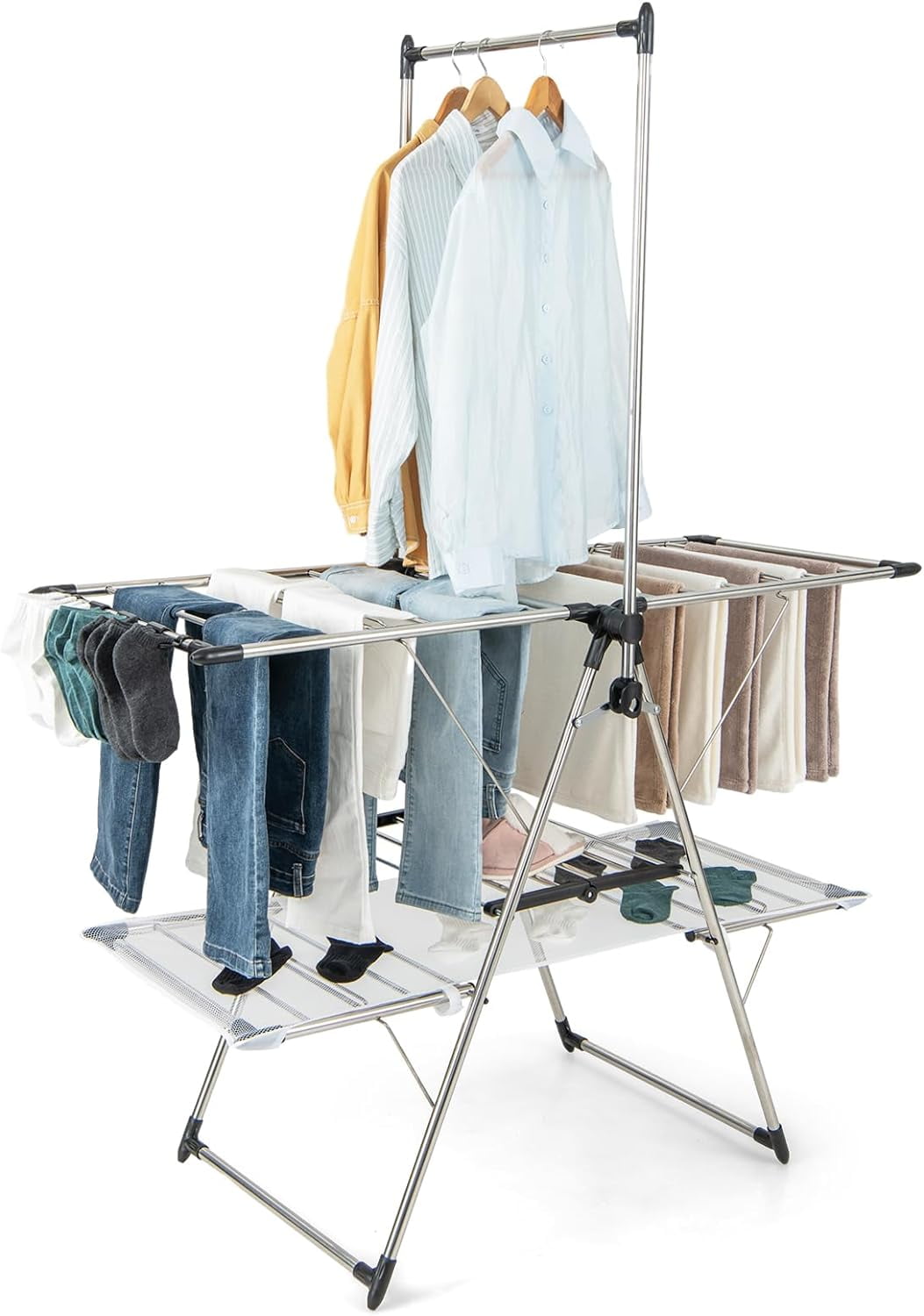 Giantex Clothes Drying Rack, Stainless Steel Foldable Laundry Drying ...