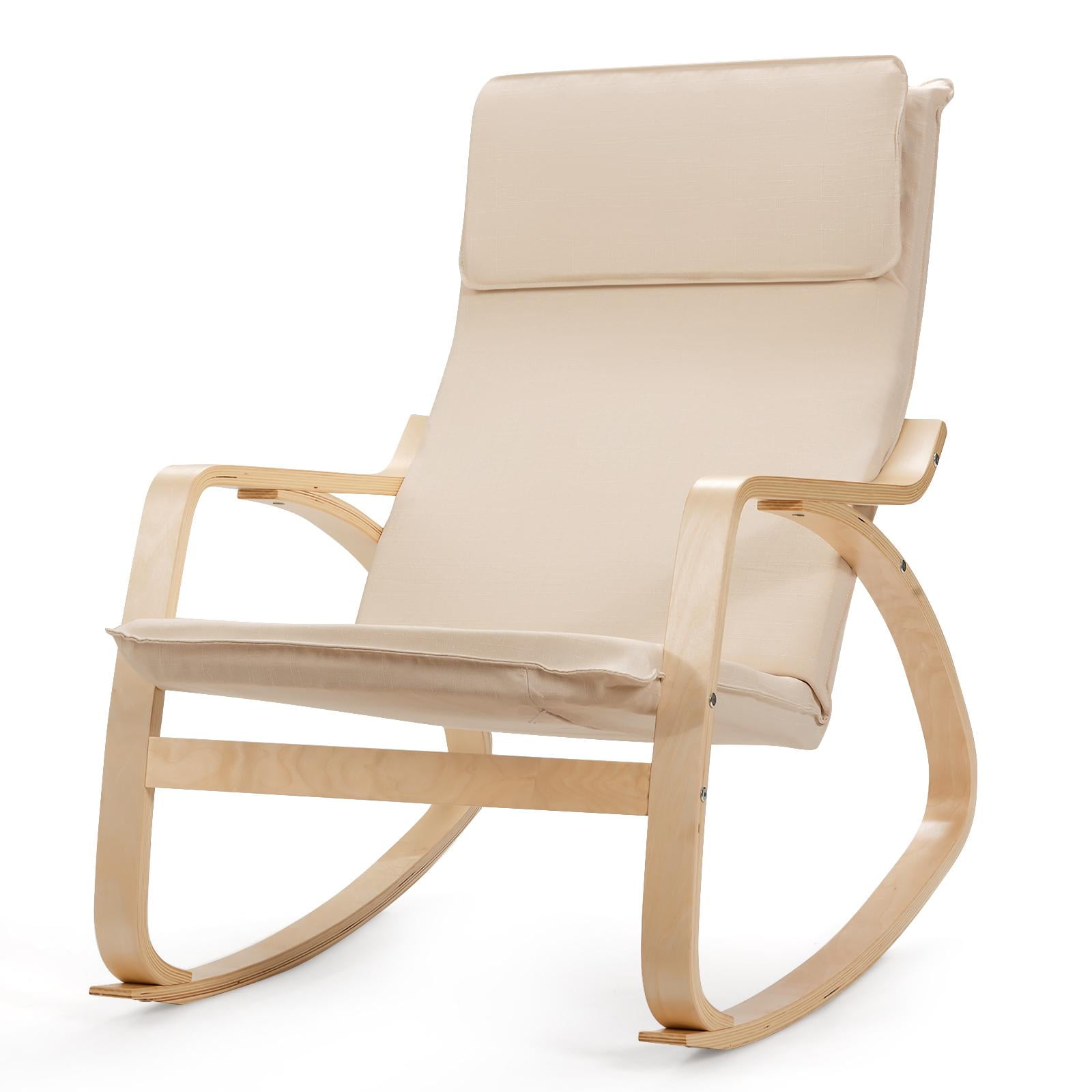 Giantex Comfortable Rocking Chair, Relax Accent Fabric Armchairs ...