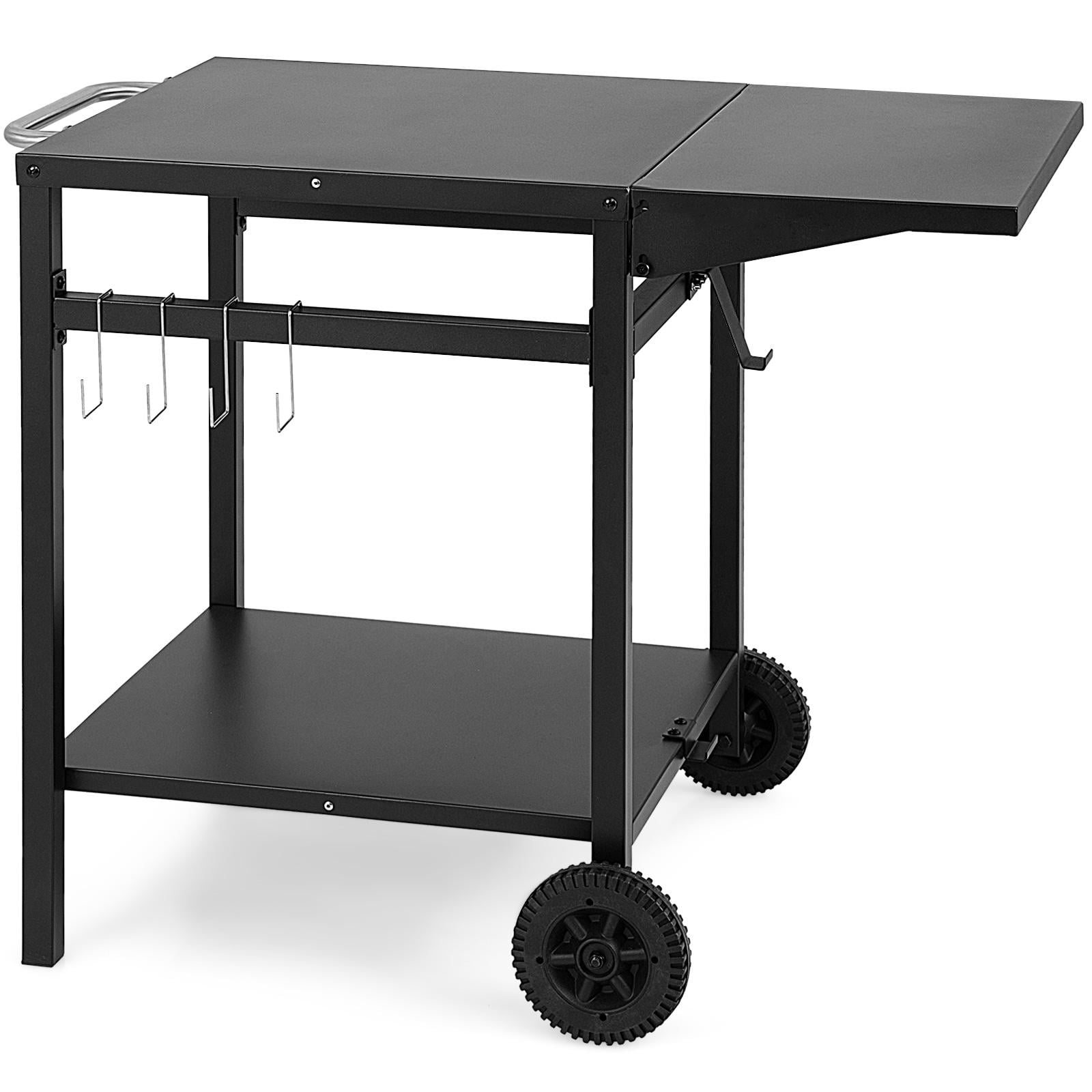Giantex Double-Shelf Kitchen Cart, Dining Carts on Wheels w/Storage ...