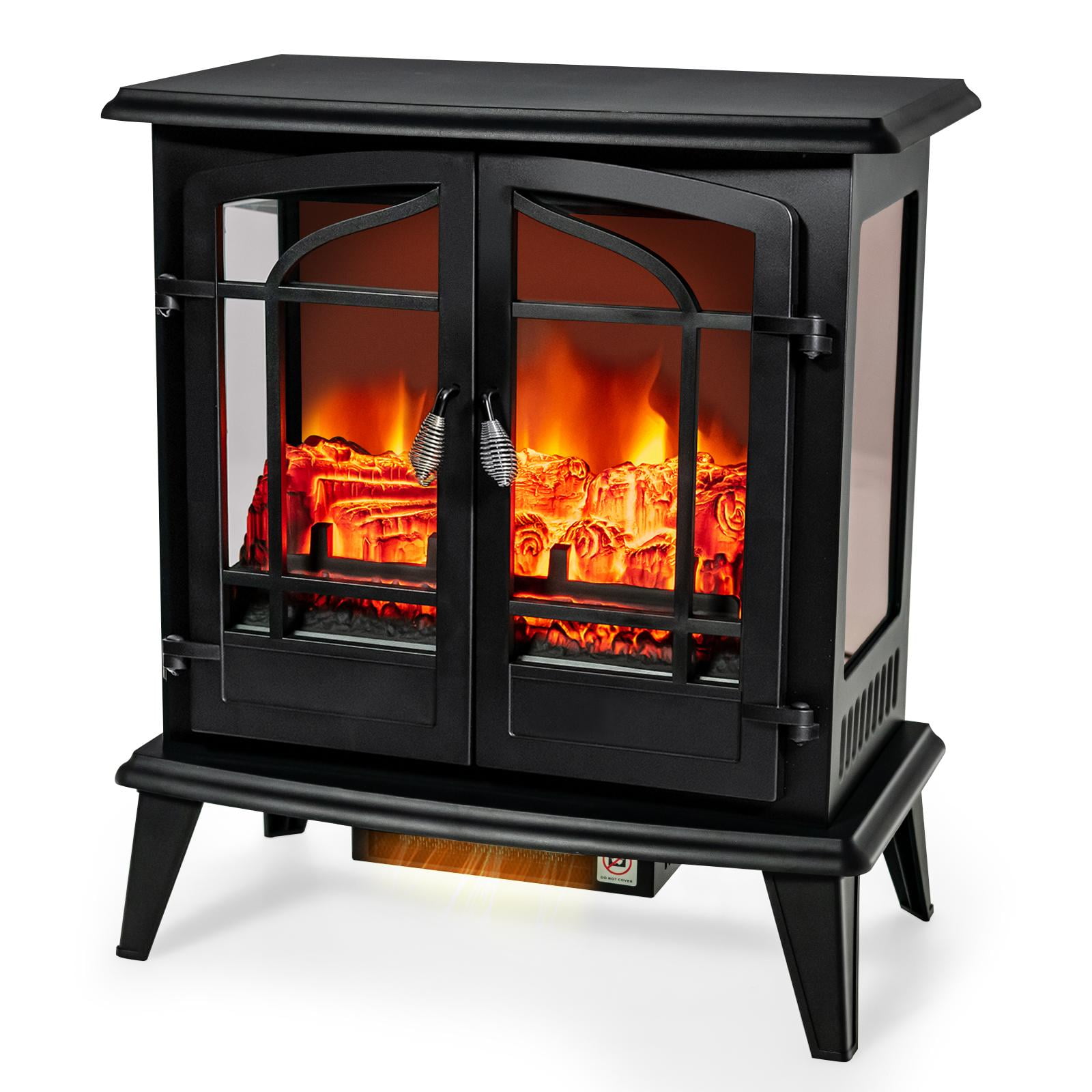 Giantex Electric Fireplace Stove, Indoor Freestanding Heater w/Overheat ...