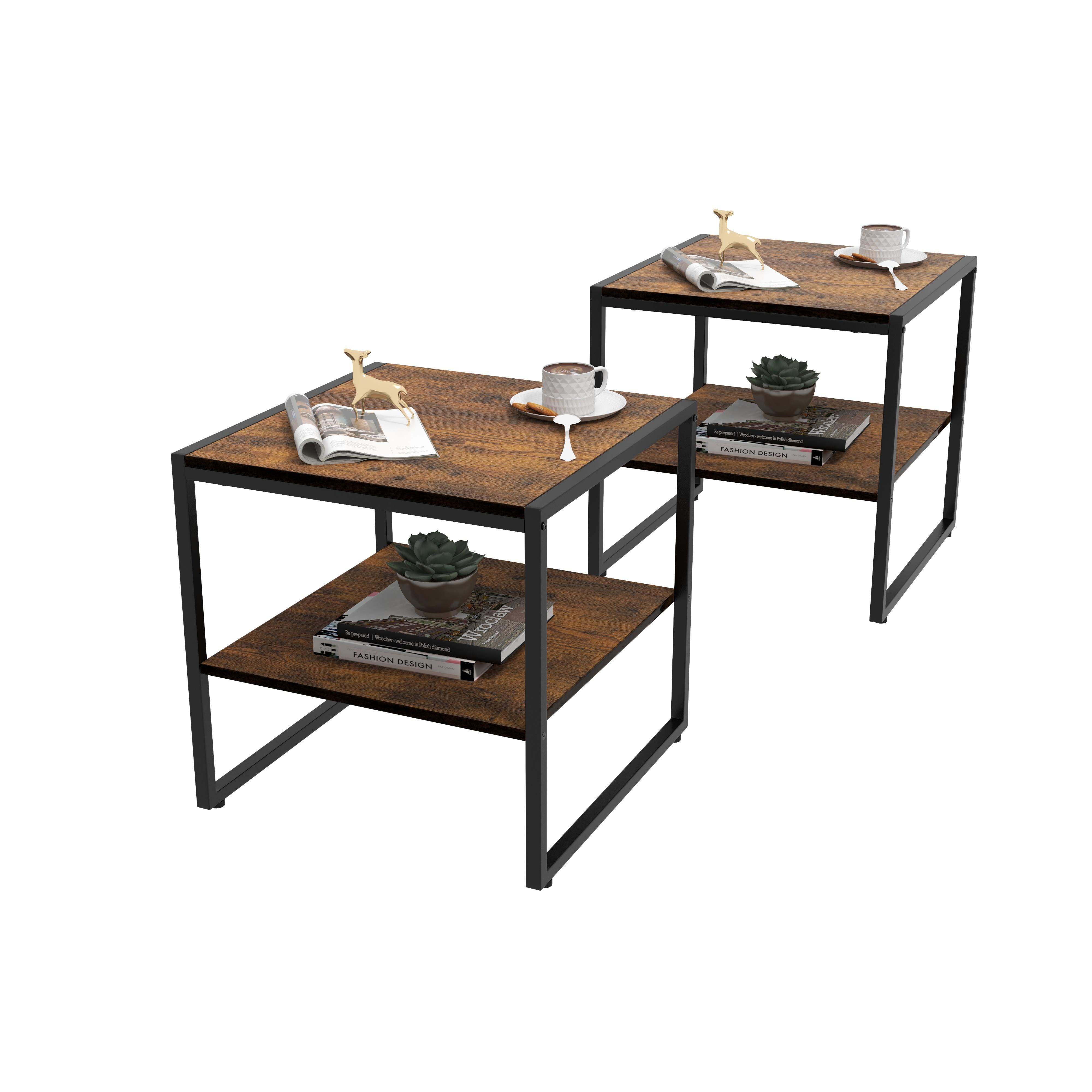 Giantex End Side Coffee Table, Square Sofa Side Table for Living Room ...