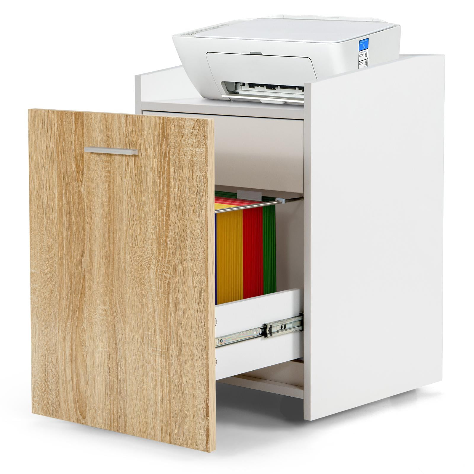 Giantex File Cabinet for Home Office, Mobile Filing Cabinet w/Hanging ...