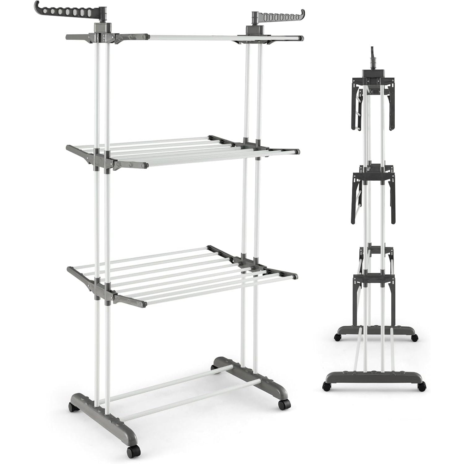Giantex Foldable Clothes Drying Rack, Oversized 4-Tier Collapsible ...