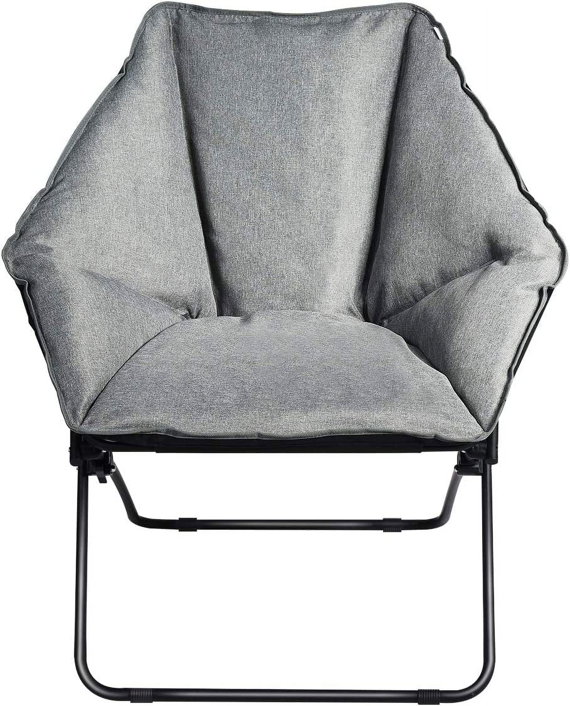 Giantex Folding Saucer Chair, Padded Moon Round Chair with Sturdy Iron ...