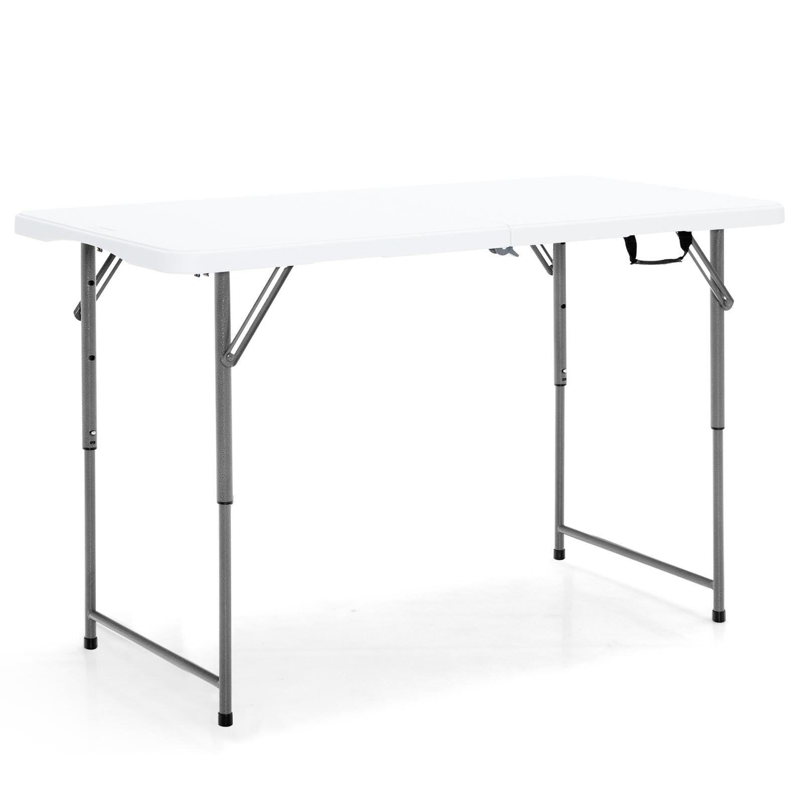 Giantex Folding Table, Height Adjustable Utility Table, Portable Indoor ...