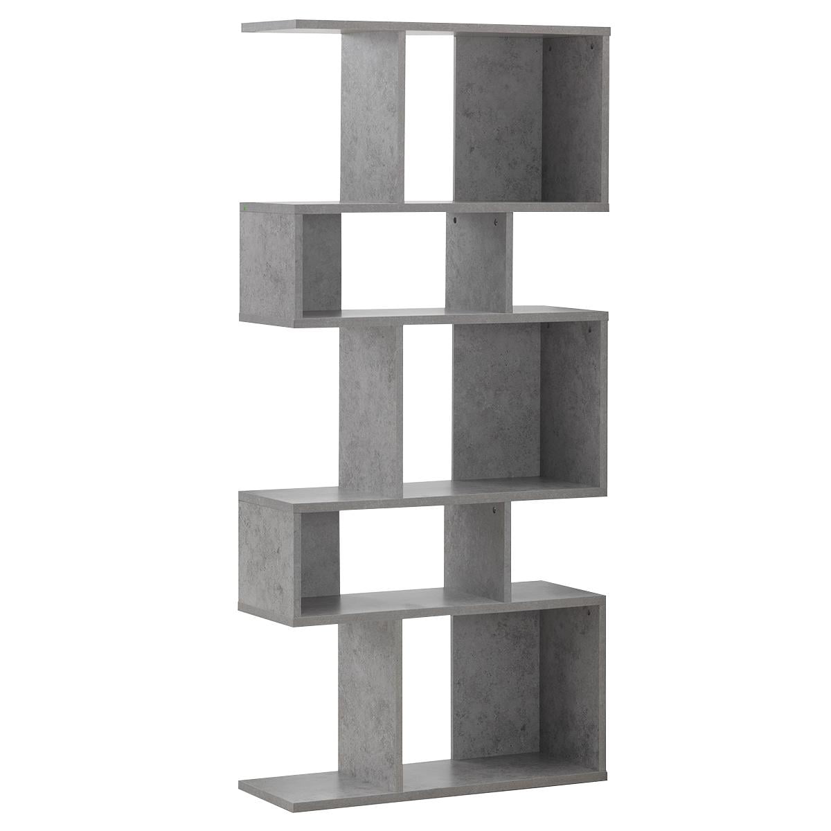 Giantex Freestanding Ladder Bookcase, 5 Cubes Corner Storage Bookshelf ...