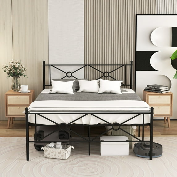 Giantex Full Size Metal Bed Frame, Platform Steel Slat Support Basic ...