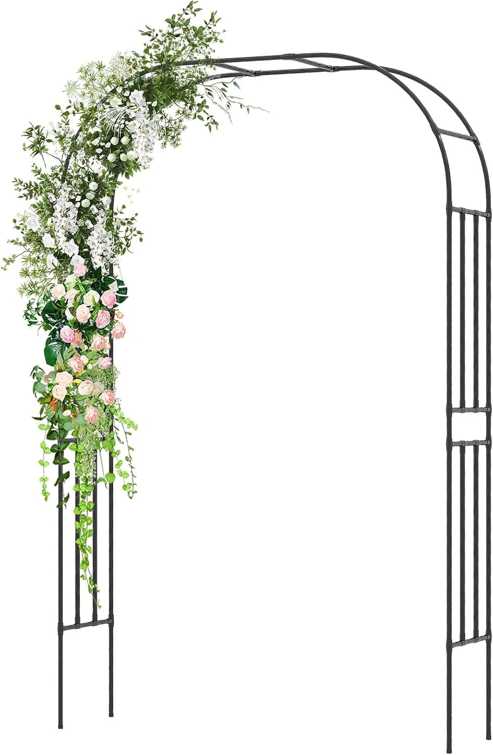 Giantex Garden Arch Trellis, 60''W x 95''H Metal Arbor with Corrugated ...