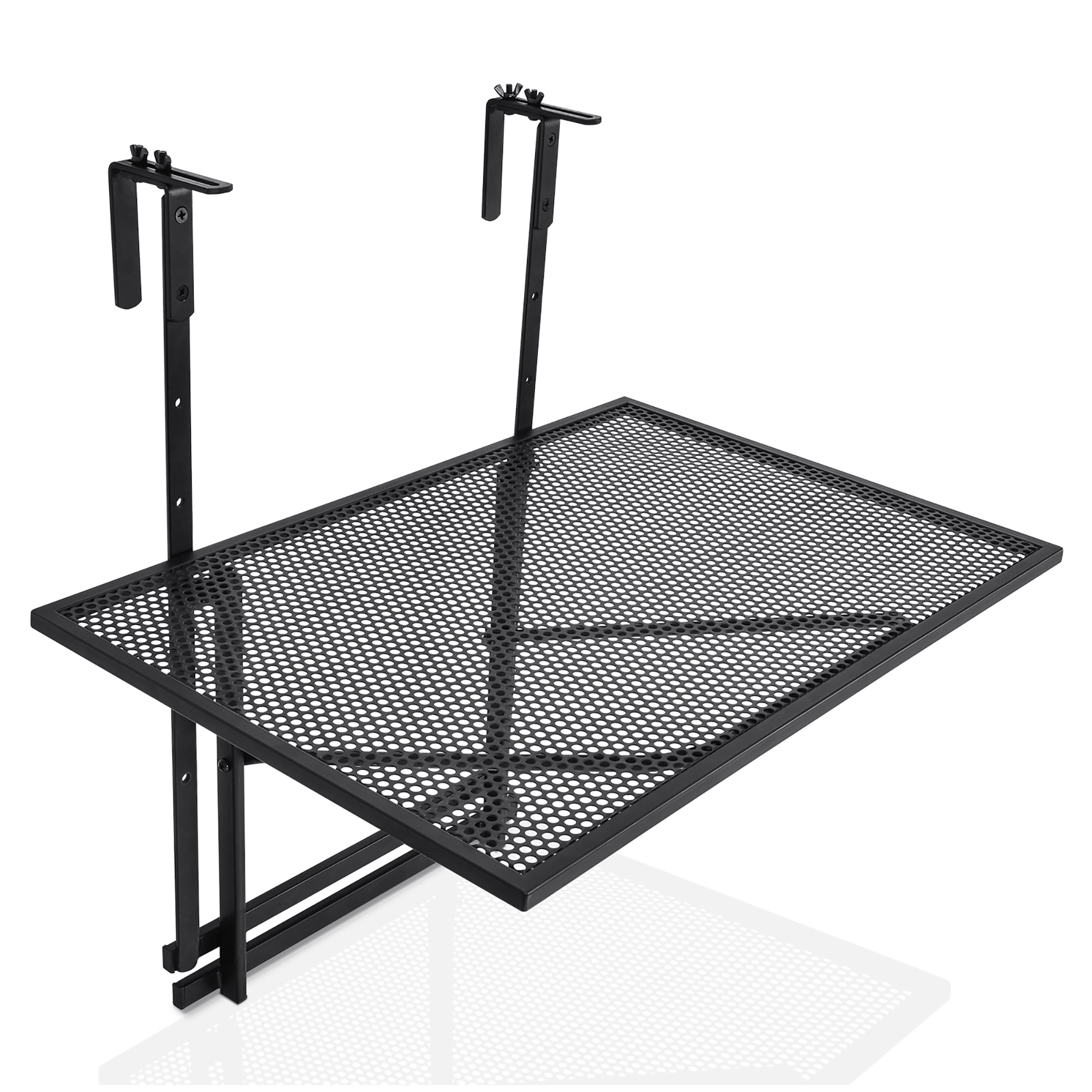 Giantex Hanging Railing Table, Iron Folding Balcony Table w/ 5-Level ...