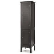 Costway Freestanding Bathroom Storage Cabinet TALL CORNER Linen Tower ...