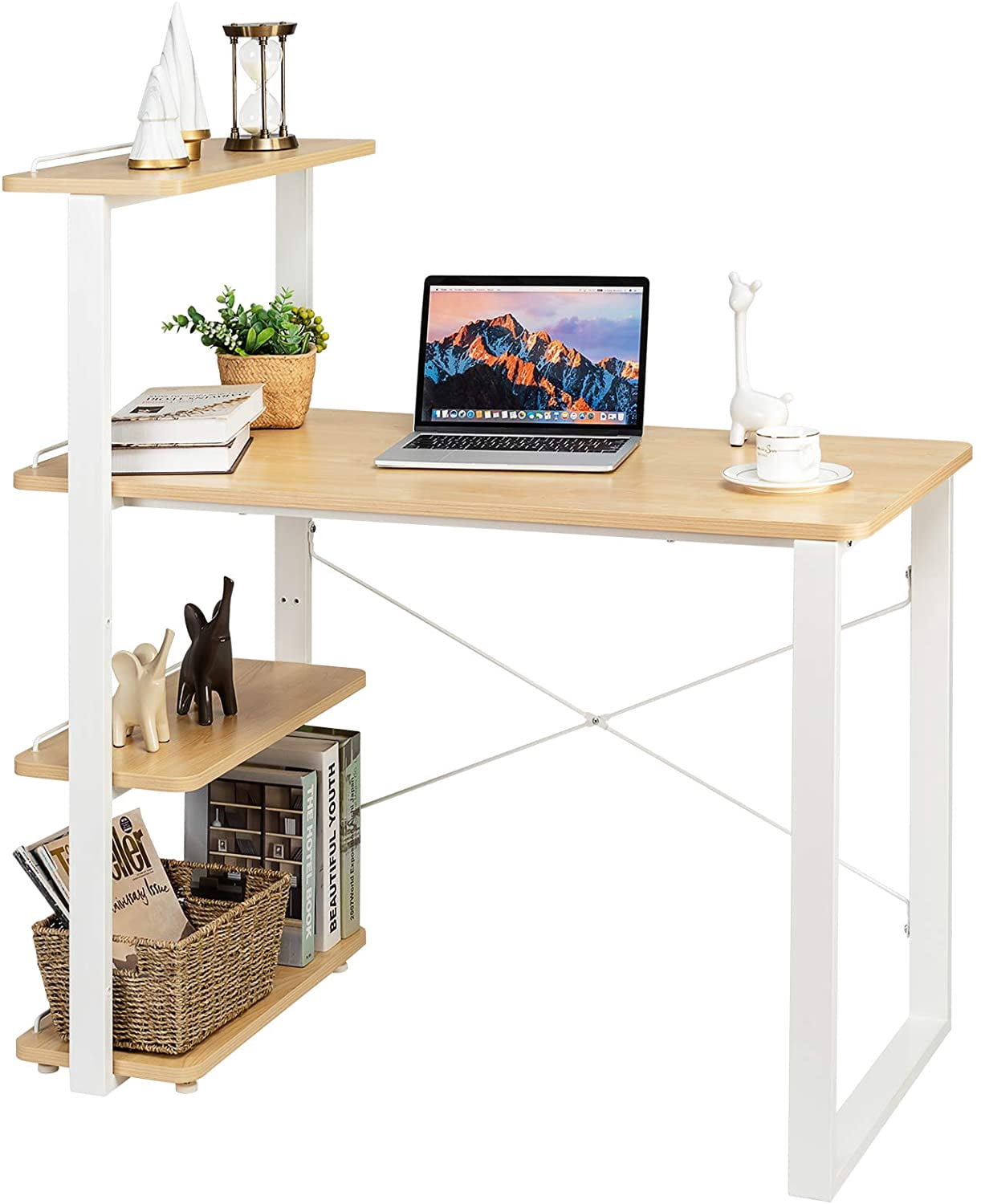 Giantex Computer Desk with Shelves, Ideal Study and Work Desk for Home ...