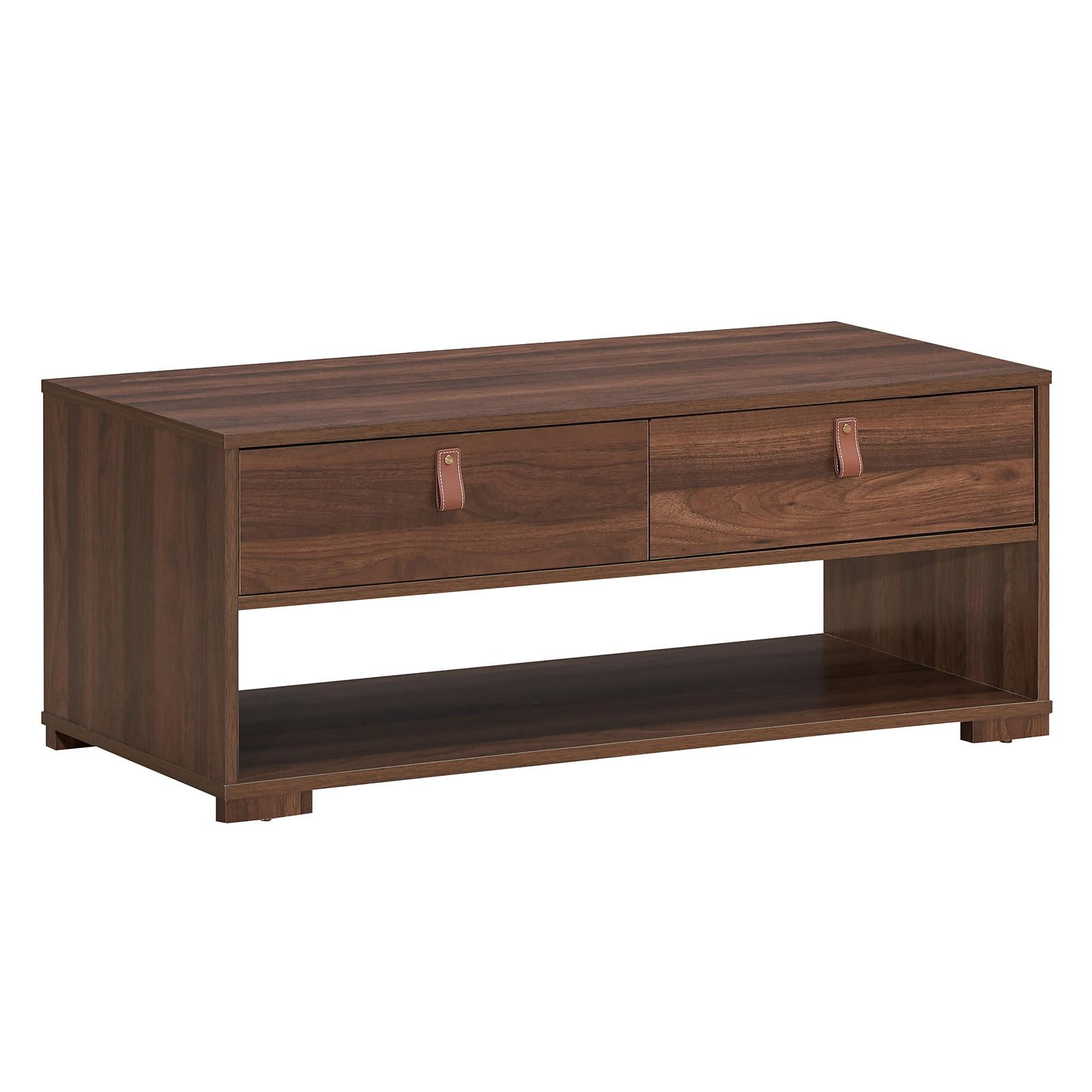 Giantex Industrial Coffee Table, Rectangular Entertainment Center Table ...