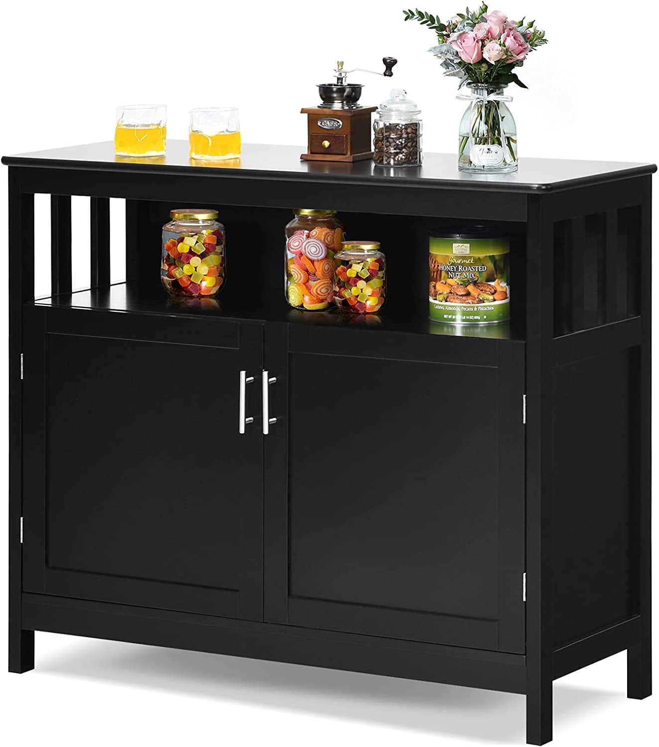 Giantex Kitchen Buffet Sideboard, Wooden Storage Server Cupboard ...