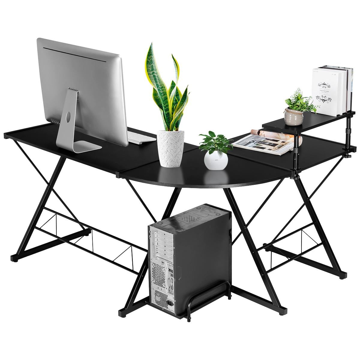 Giantex L-Shaped Computer Corner Desk, Multipurpose PC Workstation ...