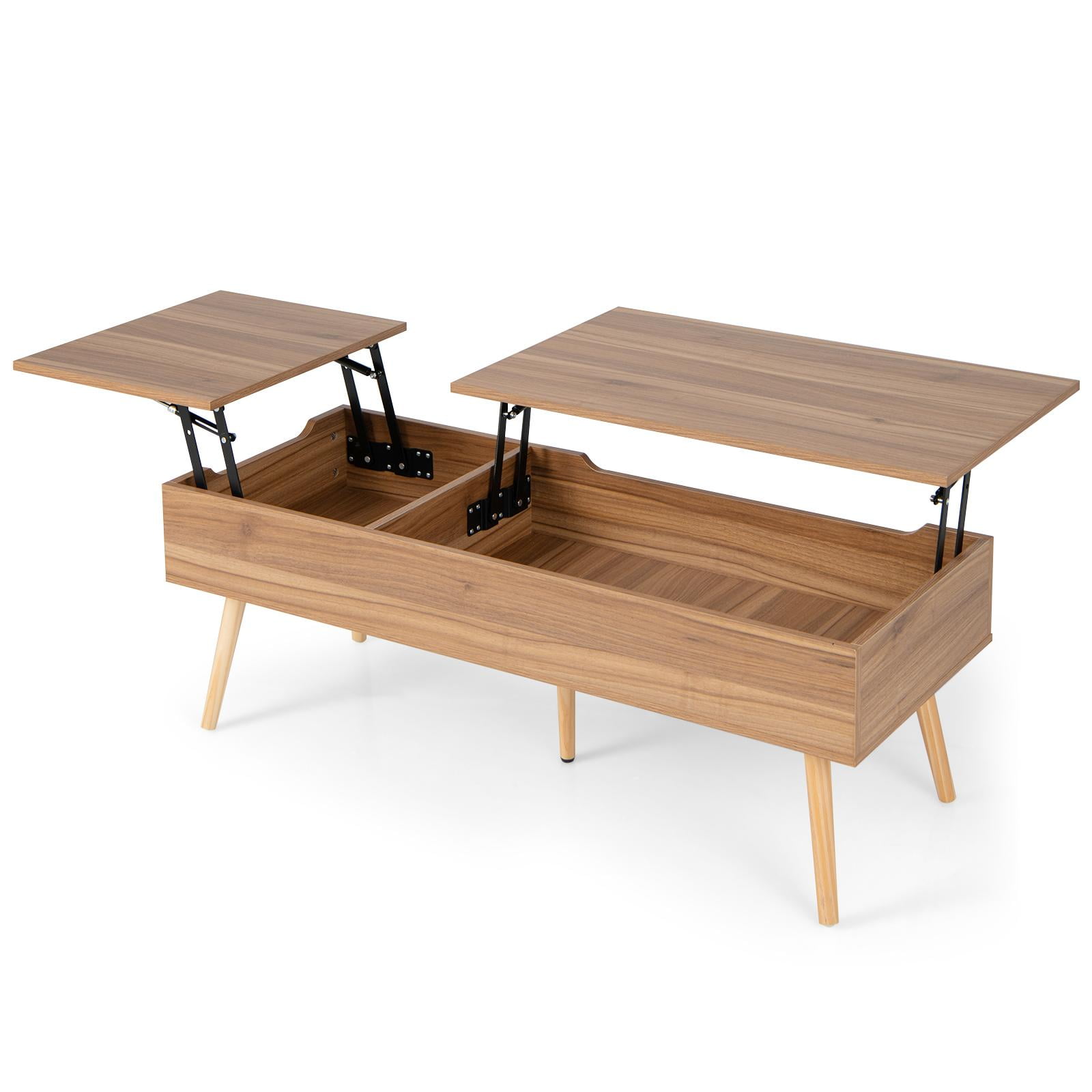 Giantex Lift Top Coffee Table, Large Split Top Accent Table w/Pneumatic ...