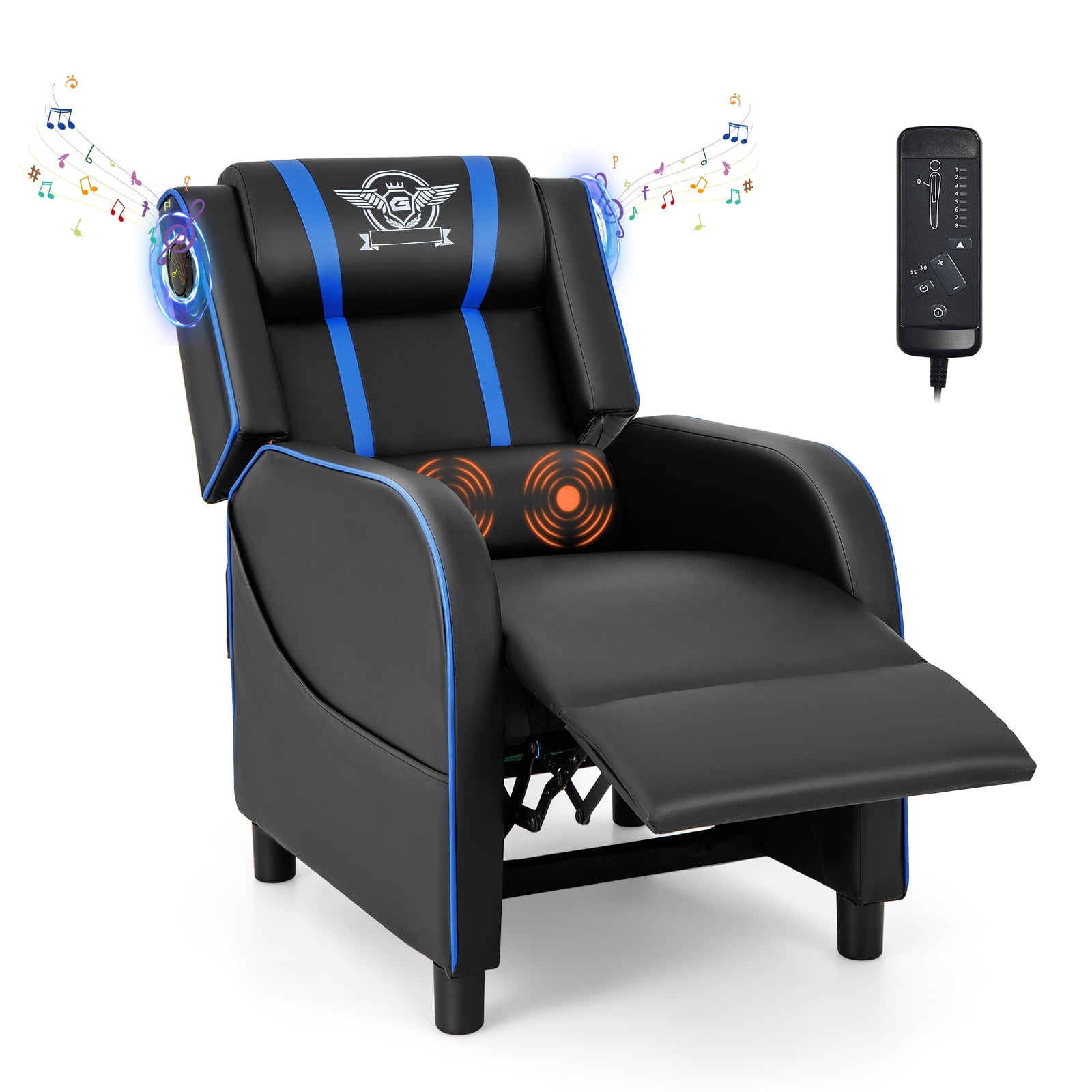 Giantex Massage Recliner Chair, Racing Style Gaming Sofa Chair w ...